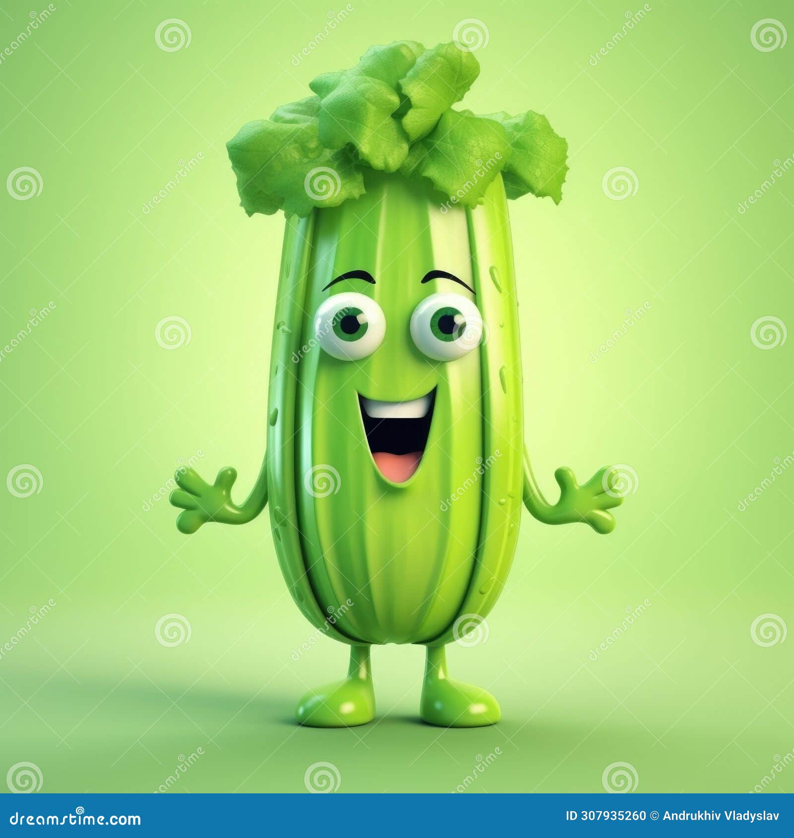 Cartoon Celery Stalk Characters Stock Image | CartoonDealer.com #321548857