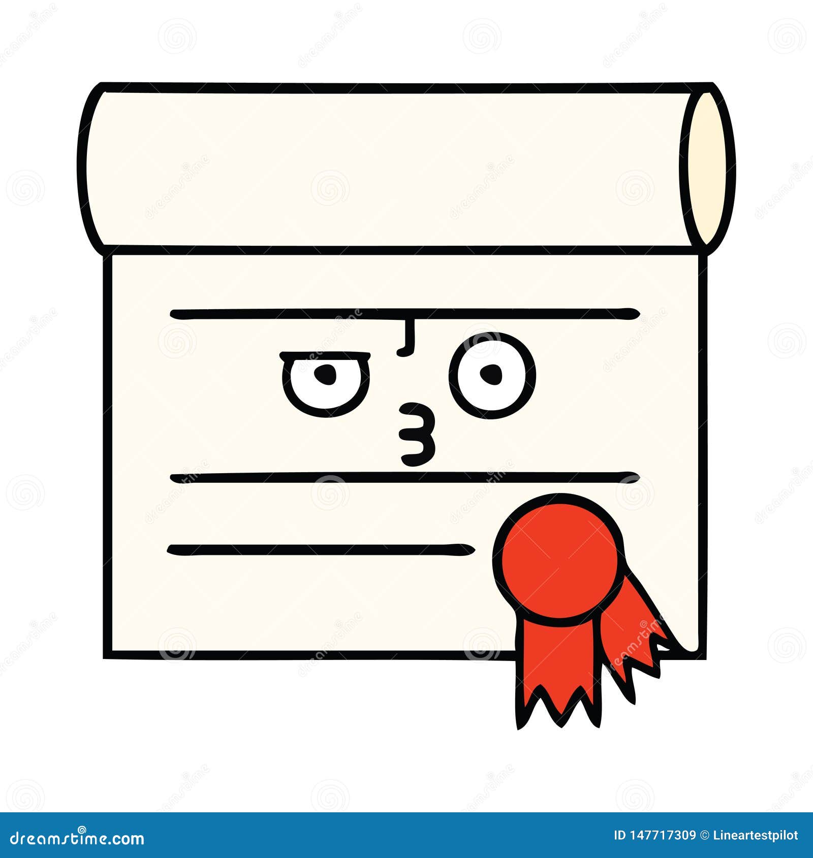 Cute cartoon certificate stock vector. Illustration of cute - 147717309