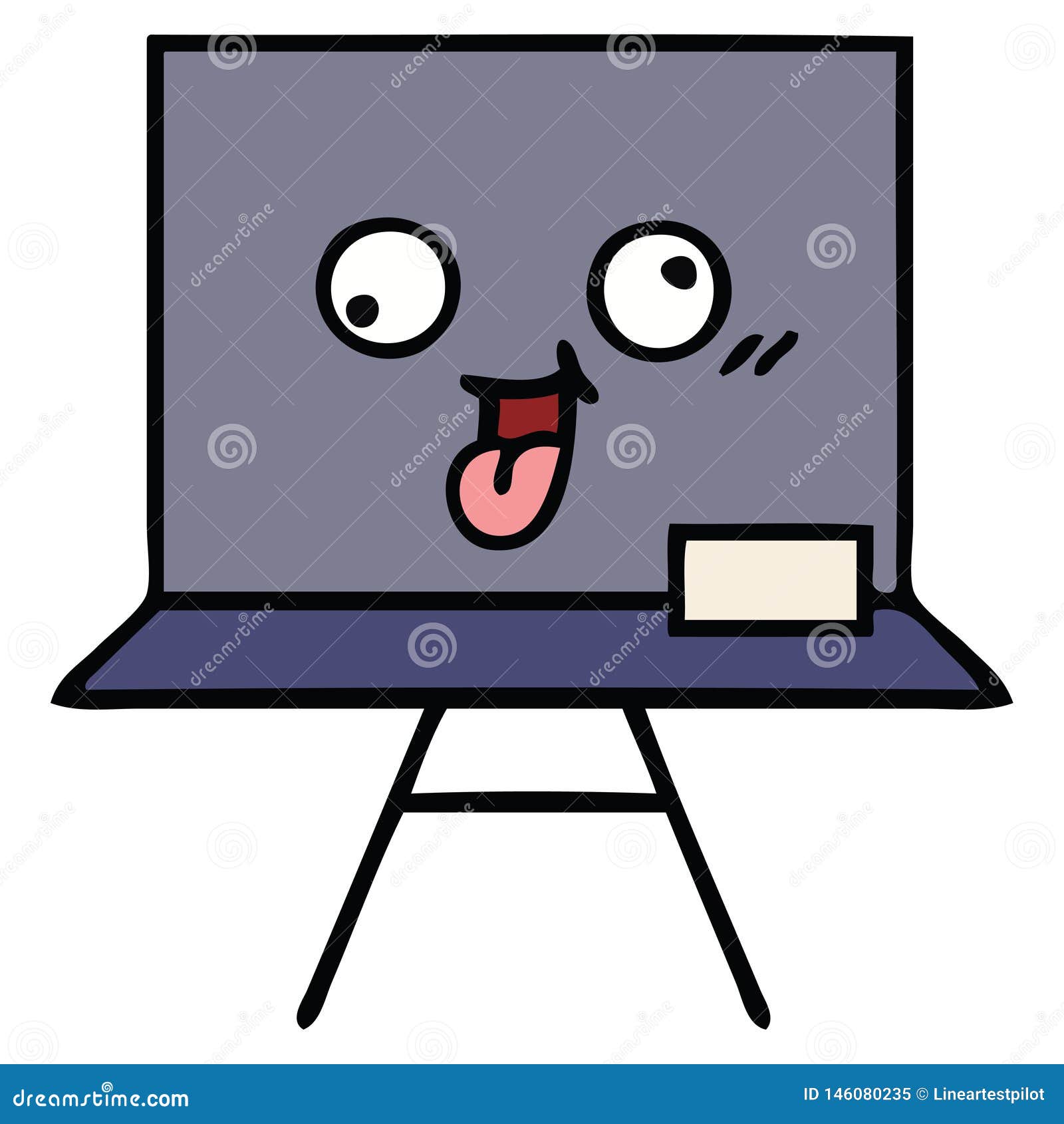 Cute Cartoon of a Chalkboard Stock Vector - Illustration of board ...