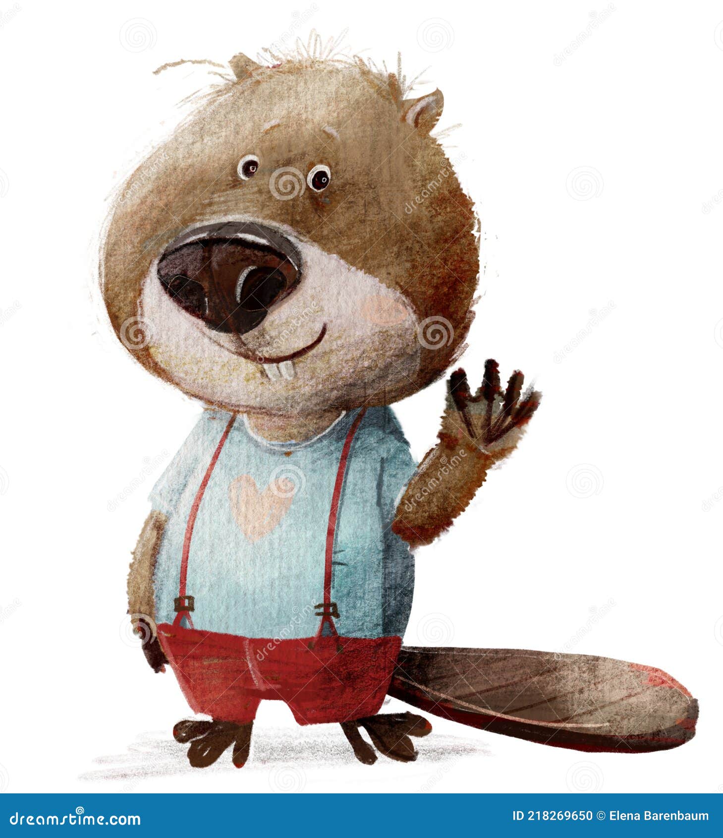 Cute Cartoon Character Beaver Boy with T-shirt Stock Illustration ...
