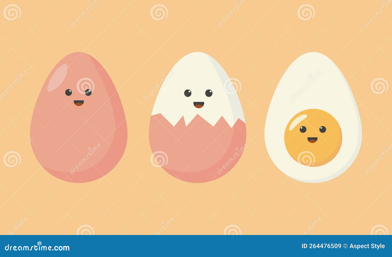 Cute Cartoon Character Design Of Boiled Egg Vector Illustration ... Cute Cartoon Character Design Of Boiled Egg Vector Illustration ...