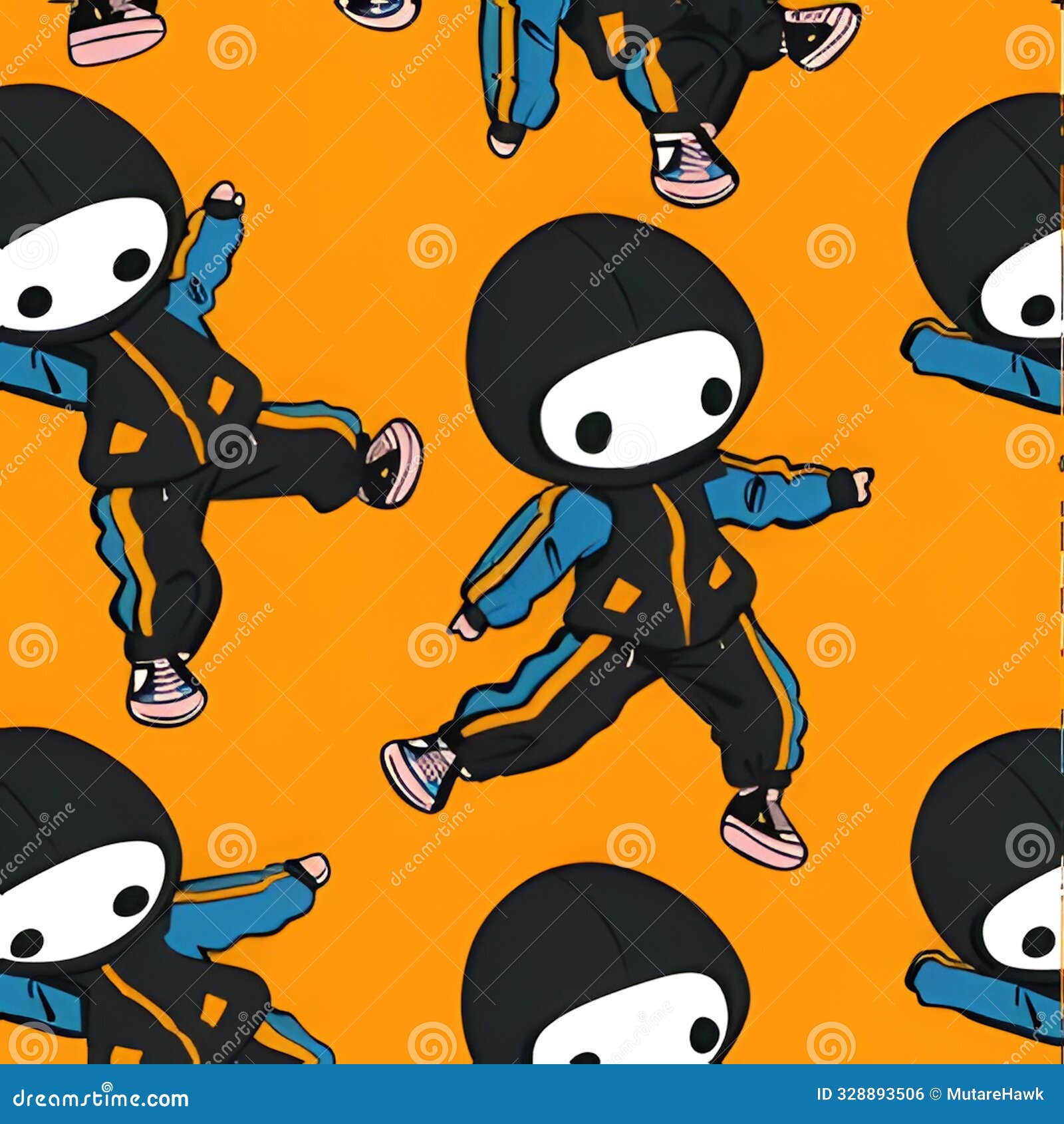 Cute Cartoon Characters in Yellow Background Stock Vector ...