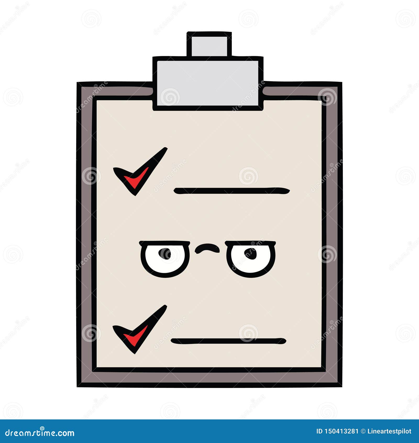 Cute Cartoon of a Check List Stock Vector - Illustration of artwork ...