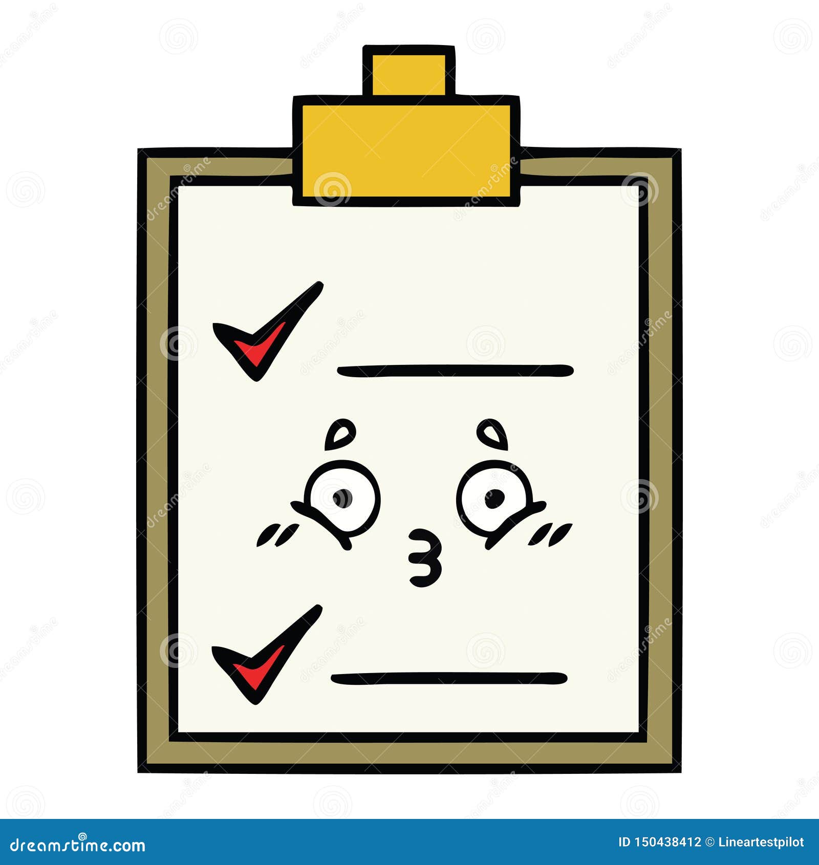 Cute Cartoon of a Check List Stock Vector - Illustration of hand ...