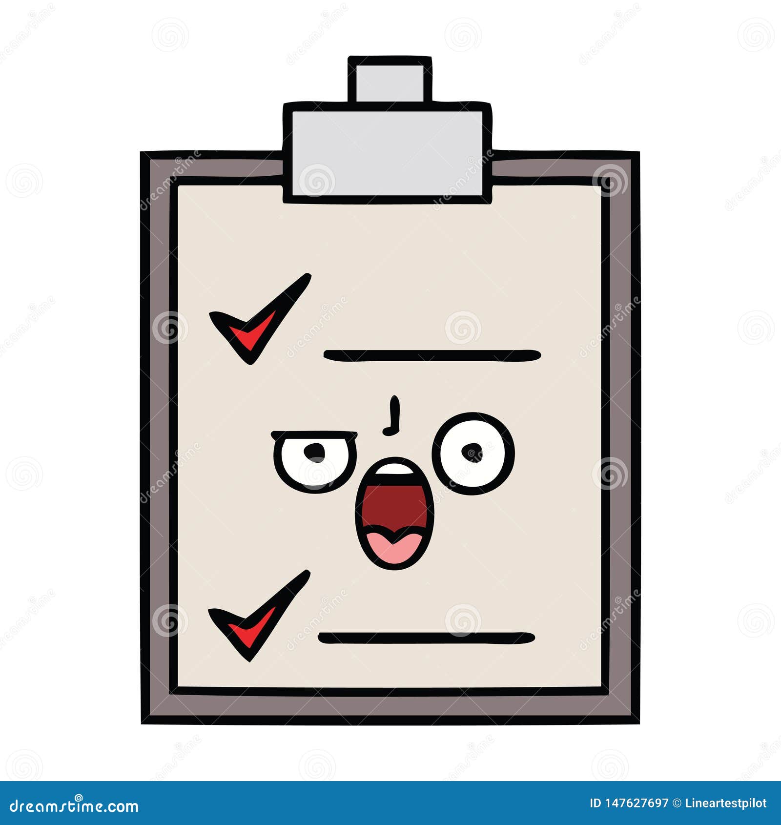 Cute cartoon check list stock vector. Illustration of clipart - 147627697