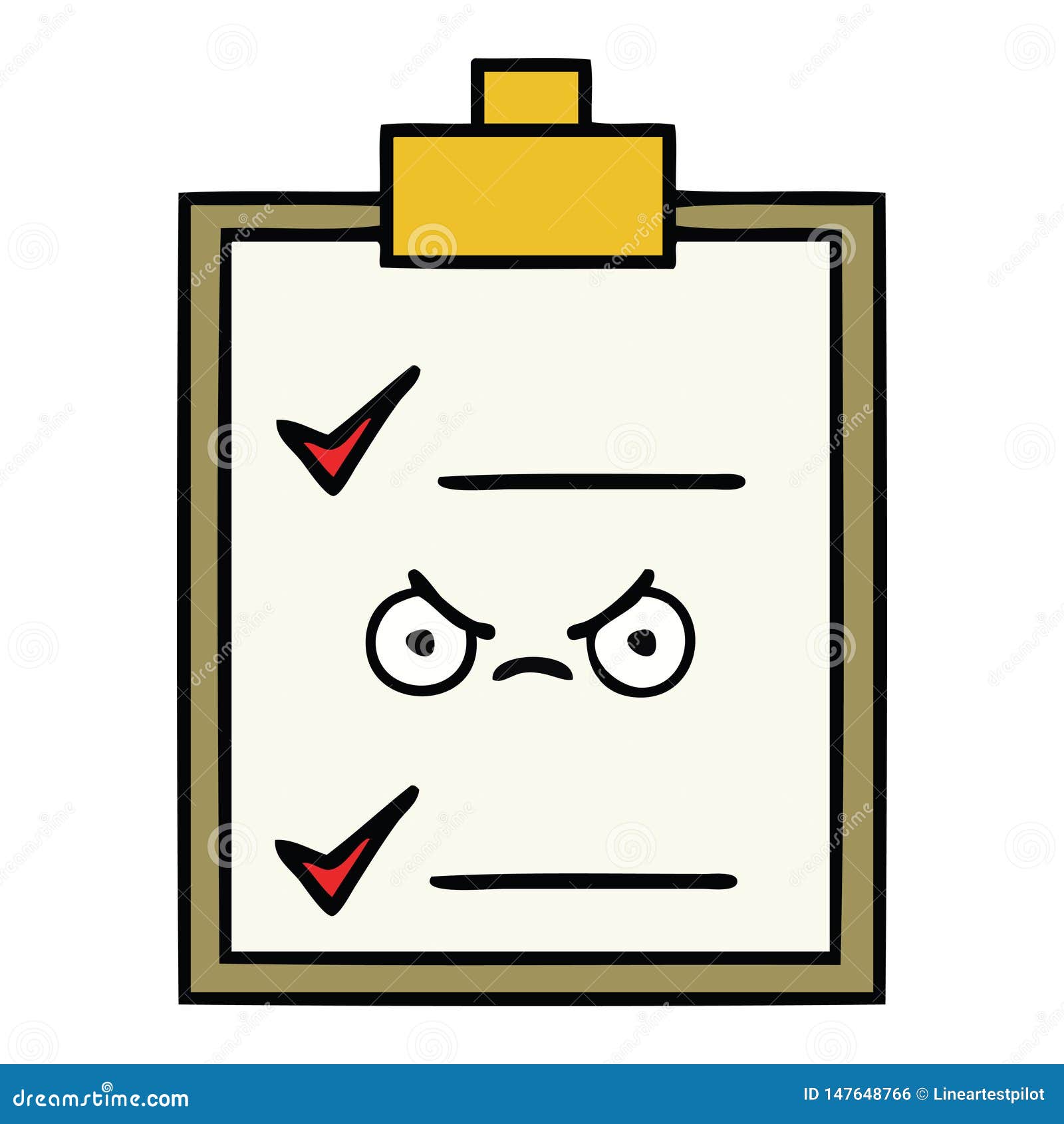 Cute cartoon check list stock vector. Illustration of freehand - 147648766