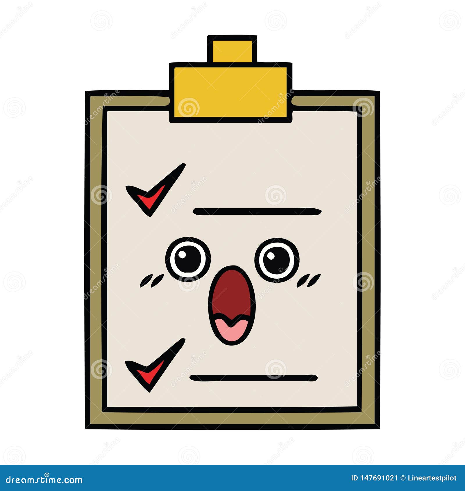 Cute cartoon check list stock vector. Illustration of work - 147691021