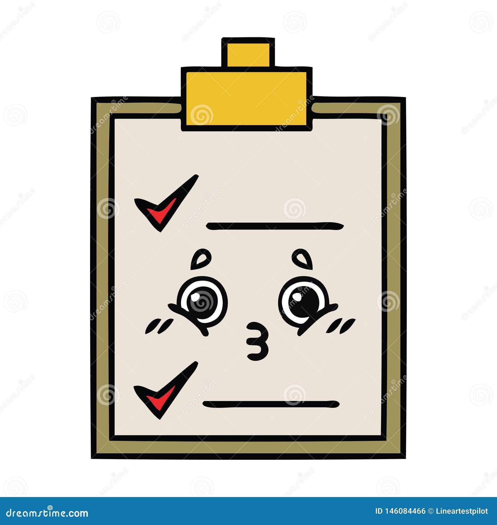 Cute Cartoon of a Check List Stock Vector - Illustration of office ...