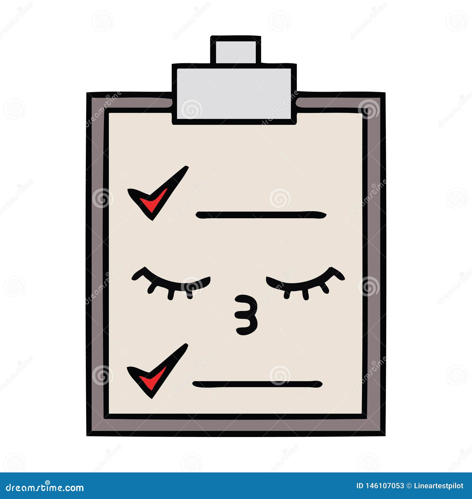 Cute Cartoon of a Check List Stock Vector - Illustration of check ...