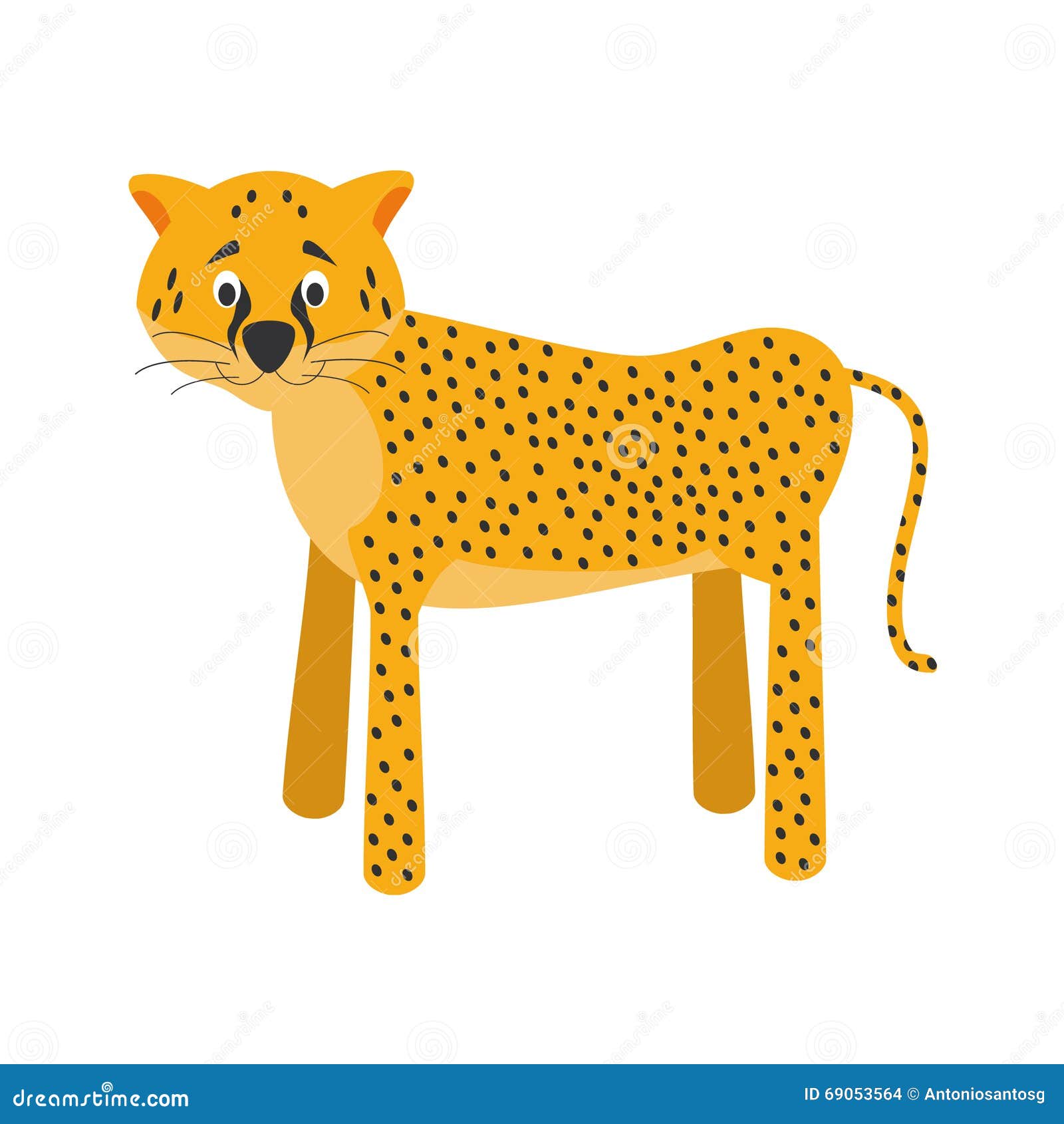 Cute Cartoon Cheetah Vector Illustration Stock Vector - Illustration of ...