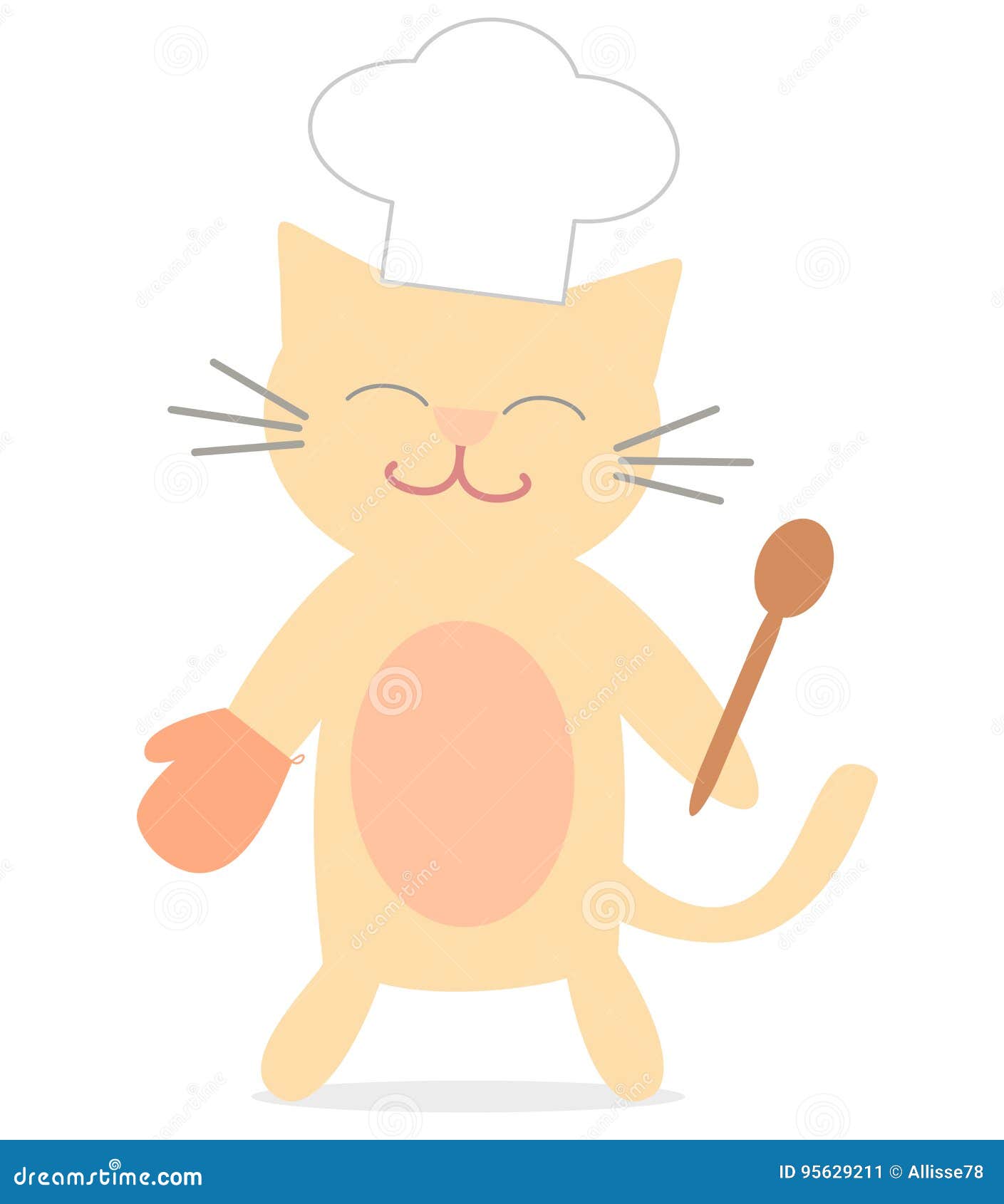 Cute Cartoon Chef Cat Funny Vector Illustration Stock Vector ...