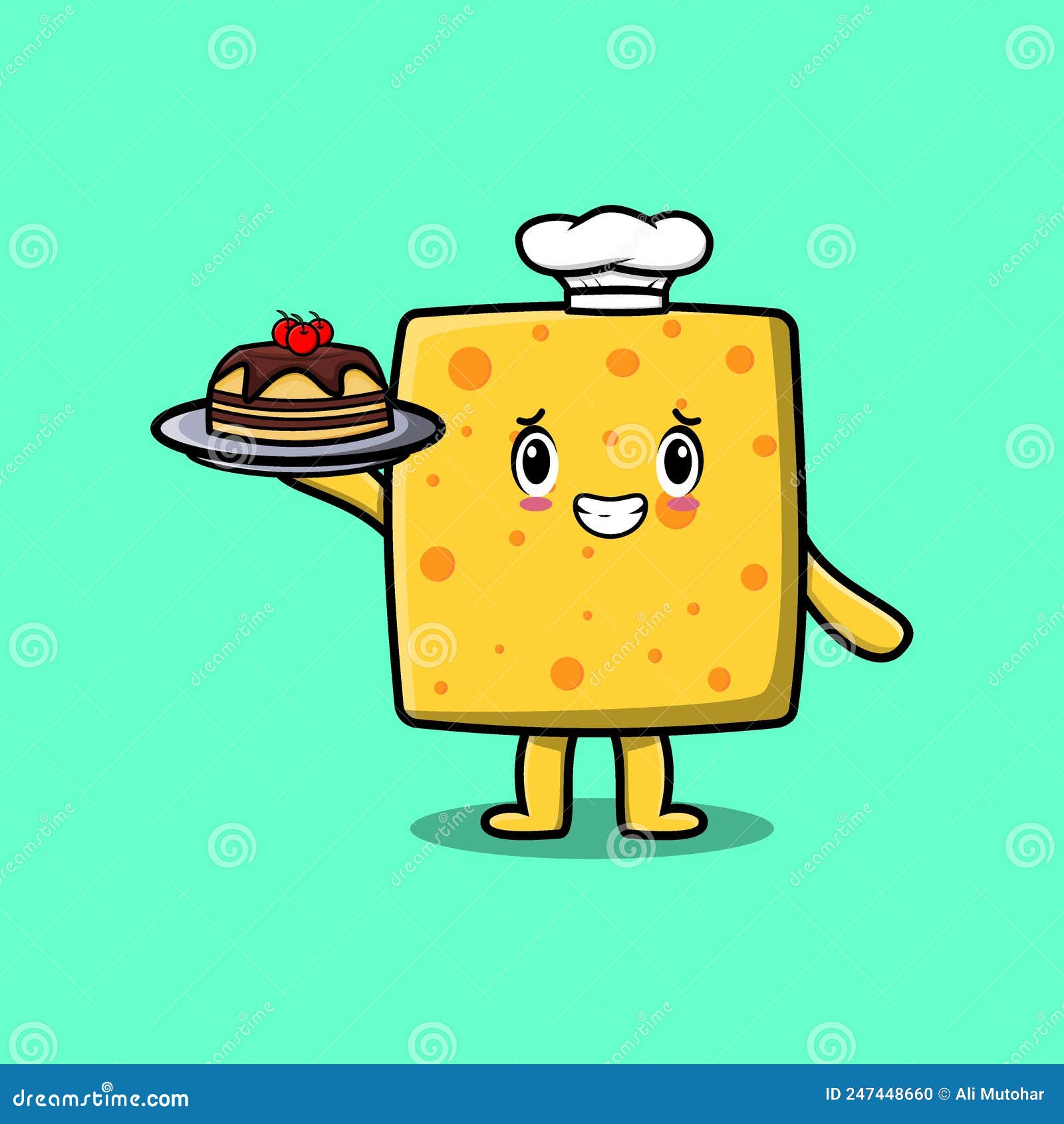 Chef Cheese Cartoon Mascot Character Holding A Pizza | CartoonDealer ...