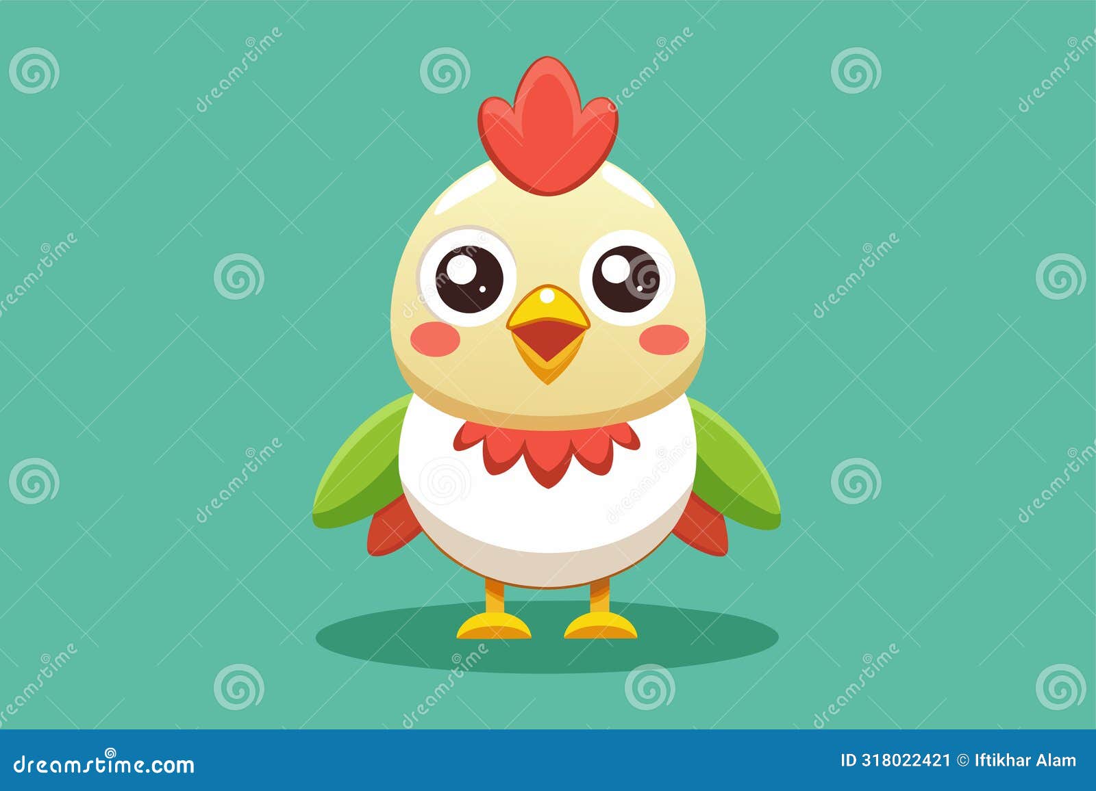 A Cute Cartoon Chicken with a Red Comb on Its Head, Cute Chicken ...