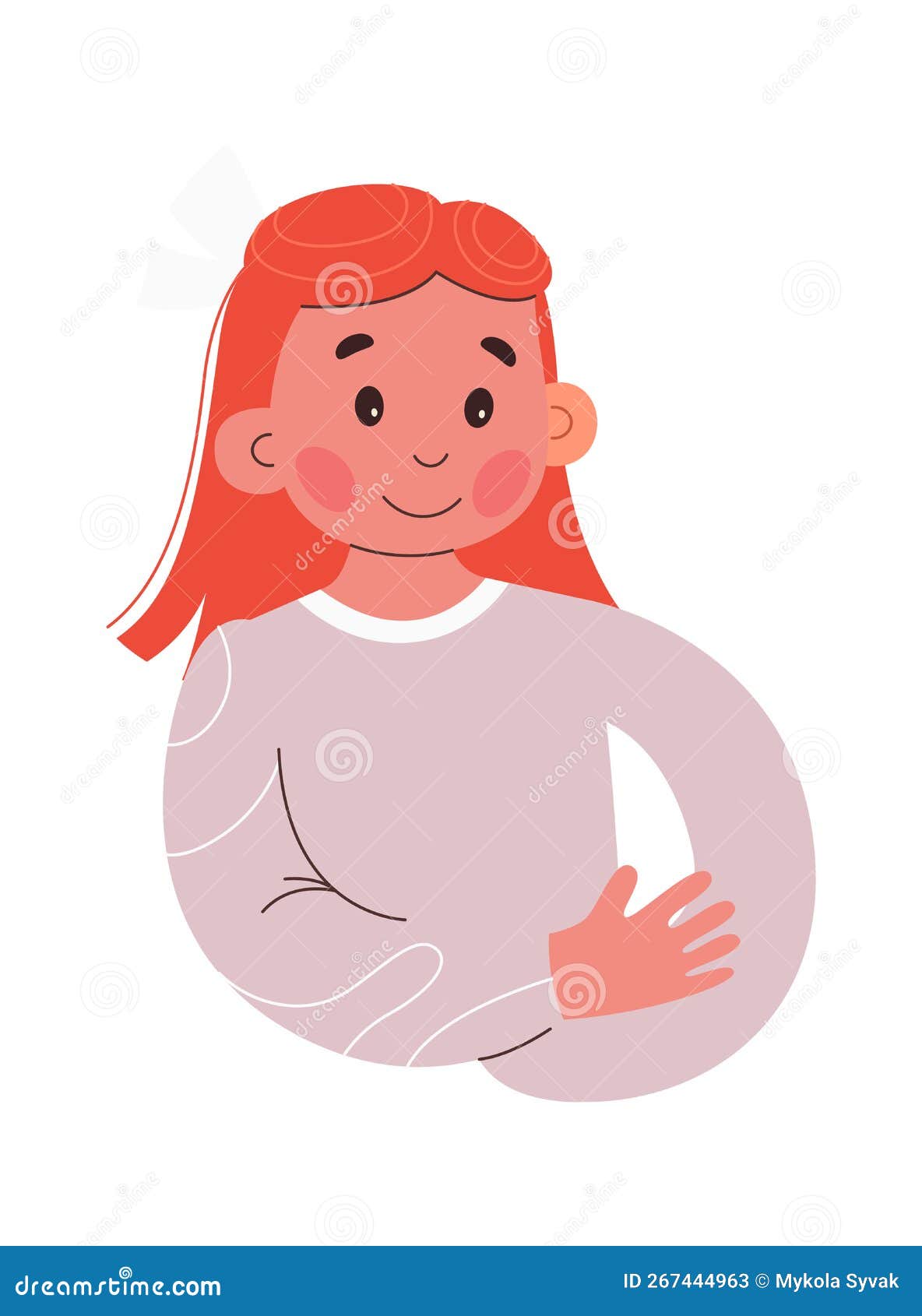Cute Cartoon Child Cuddle Flat Icon Stock Vector - Illustration of ...