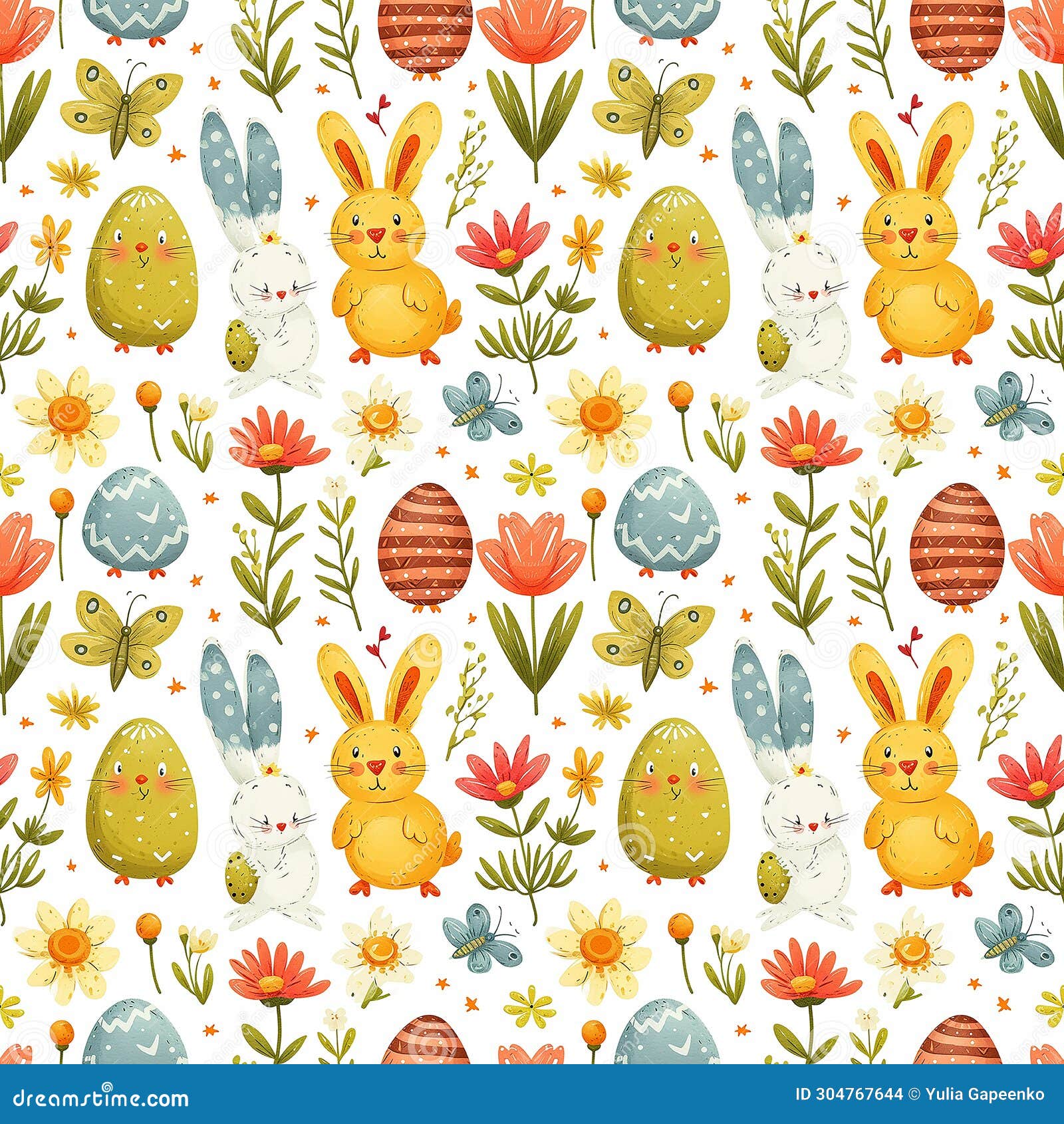 Cute Cartoon Childish Easter Background Tile Stock Photo - Image of ...
