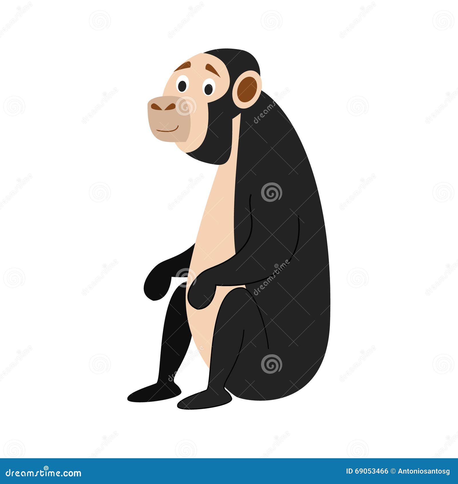 Cute Cartoon Chimpanzee Vector Illustration | CartoonDealer.com #69053466
