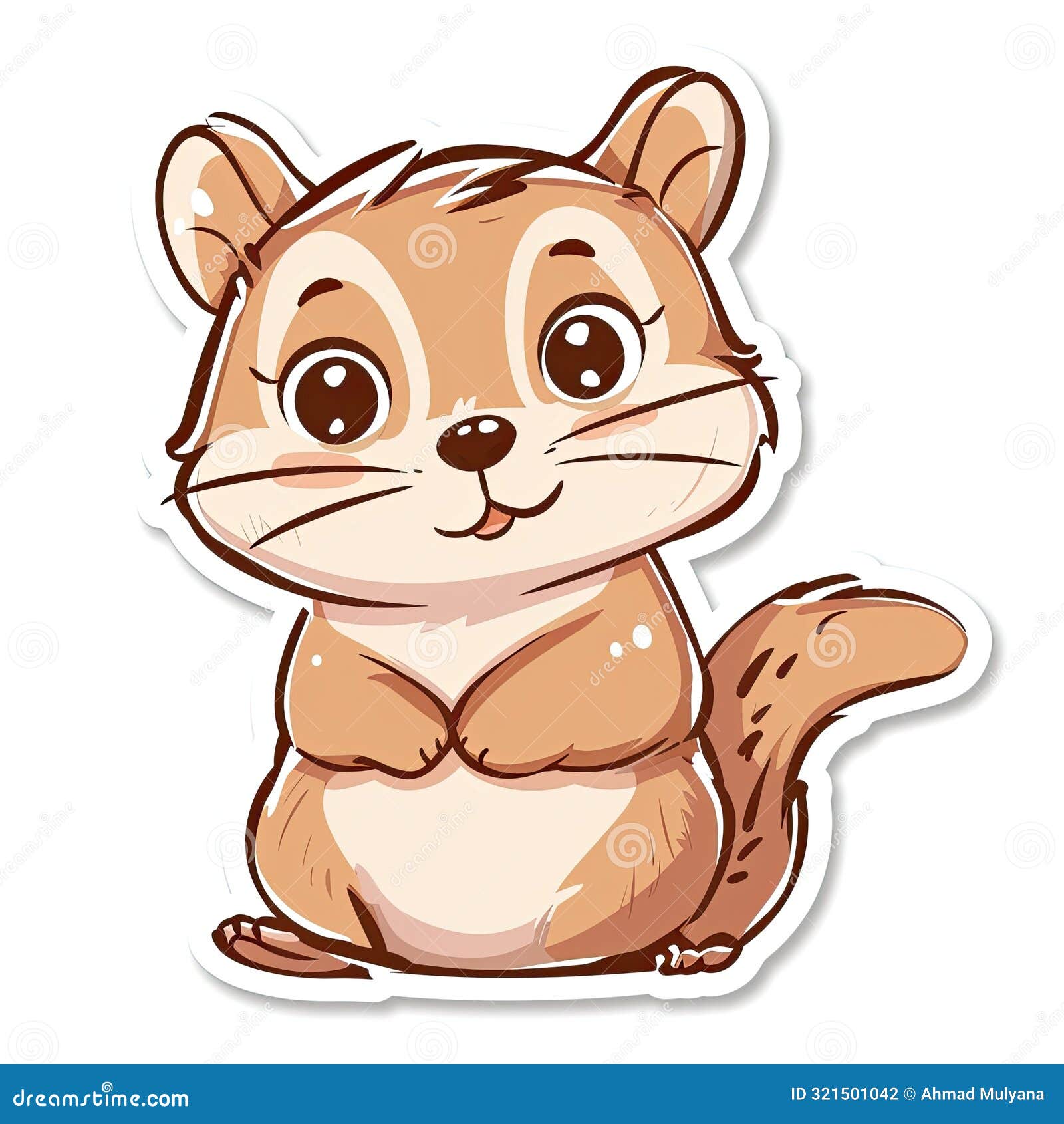 Cute Cartoon Chipmunk with Big Eyes Generated with AI Stock ...