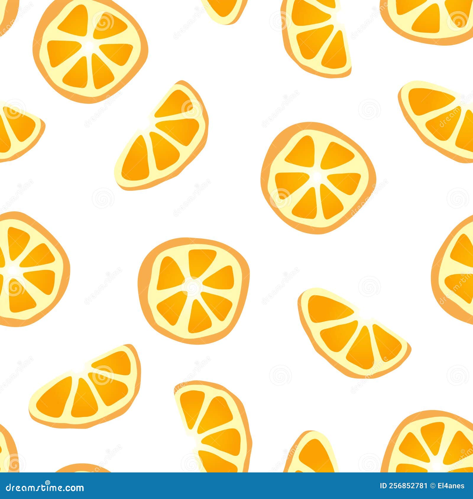 Cute Cartoon Citrus Seamless Pattern Stock Vector - Illustration of ...