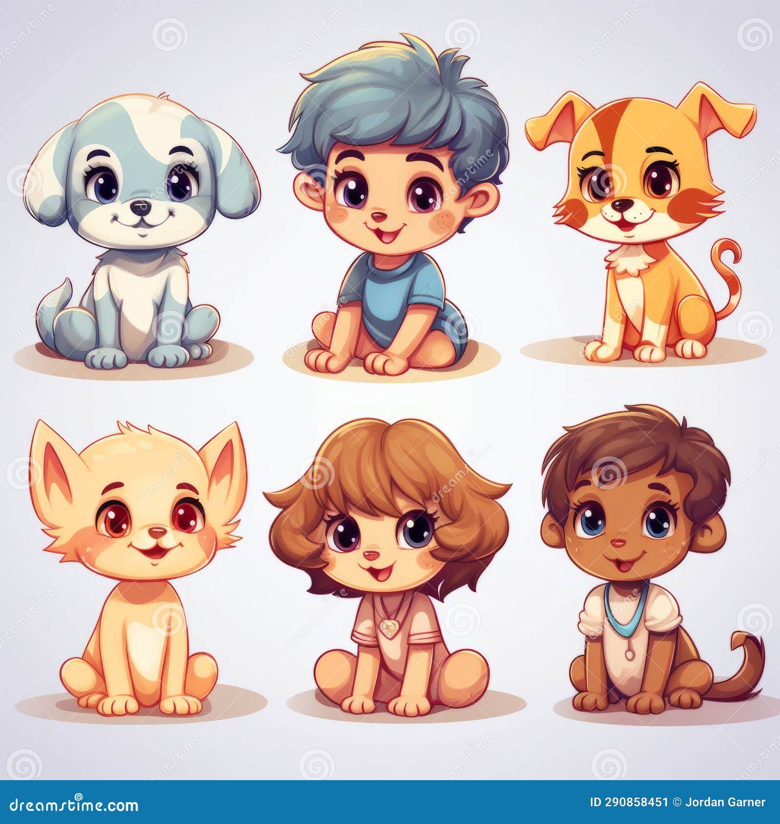 Cute Cartoon Clip Art Isolated on a Solid Background Hand Drawn ...