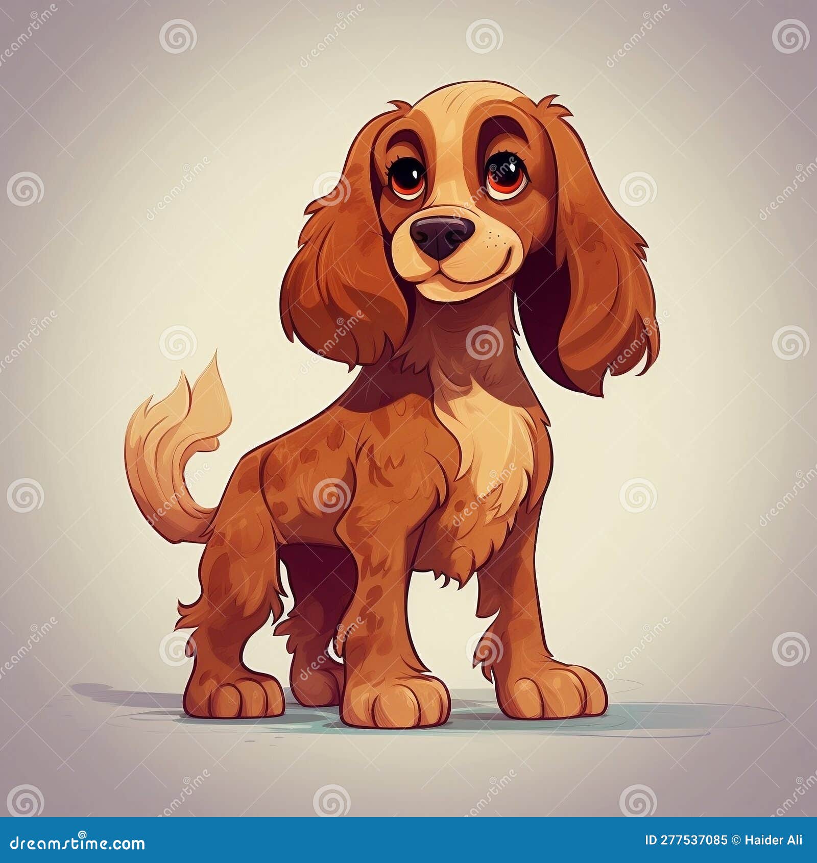 Cute Cartoon Cocker Spaniel. Generative AI Stock Illustration ...