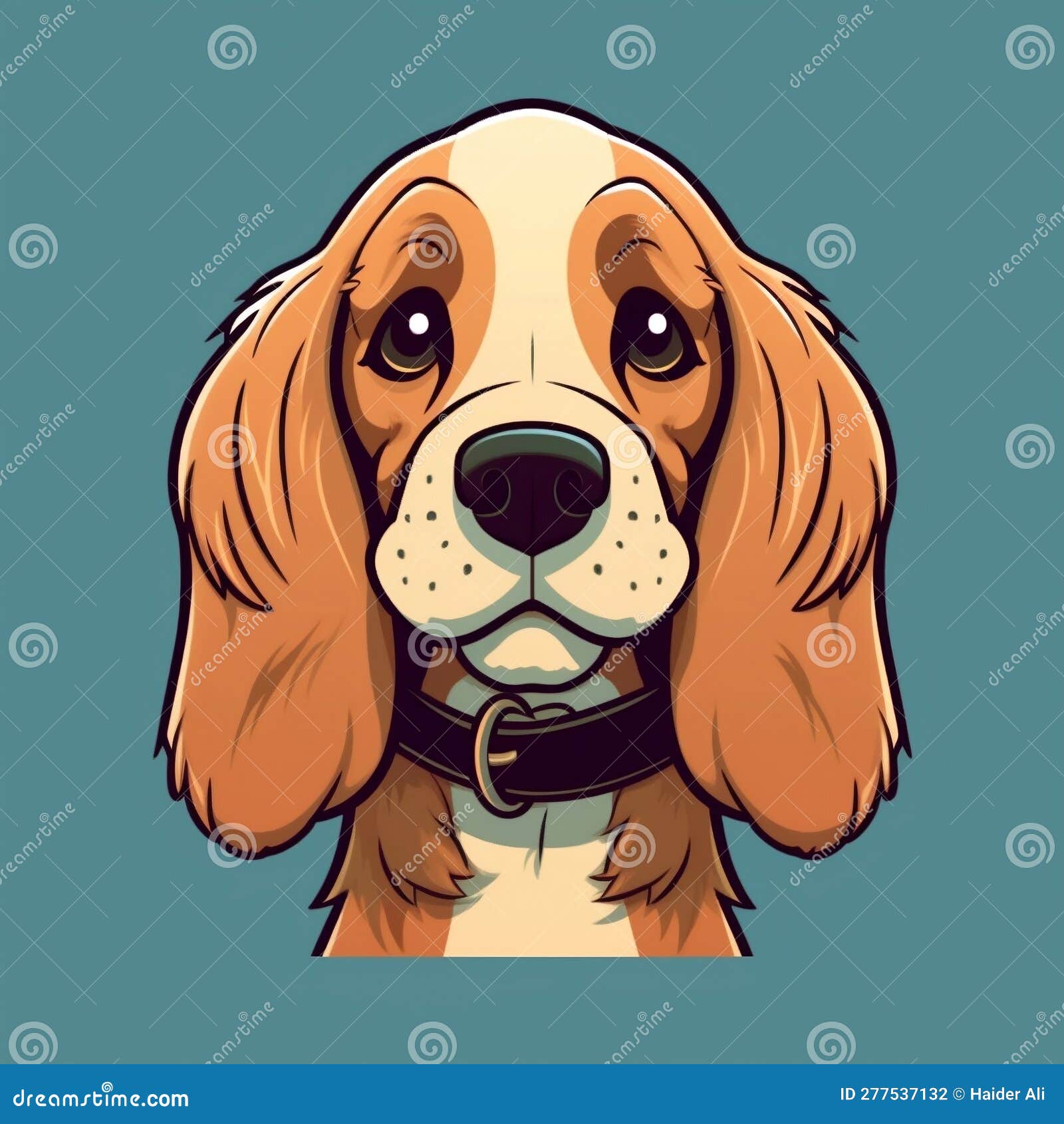 Cute Cartoon Cocker Spaniel. Generative AI Stock Illustration ...
