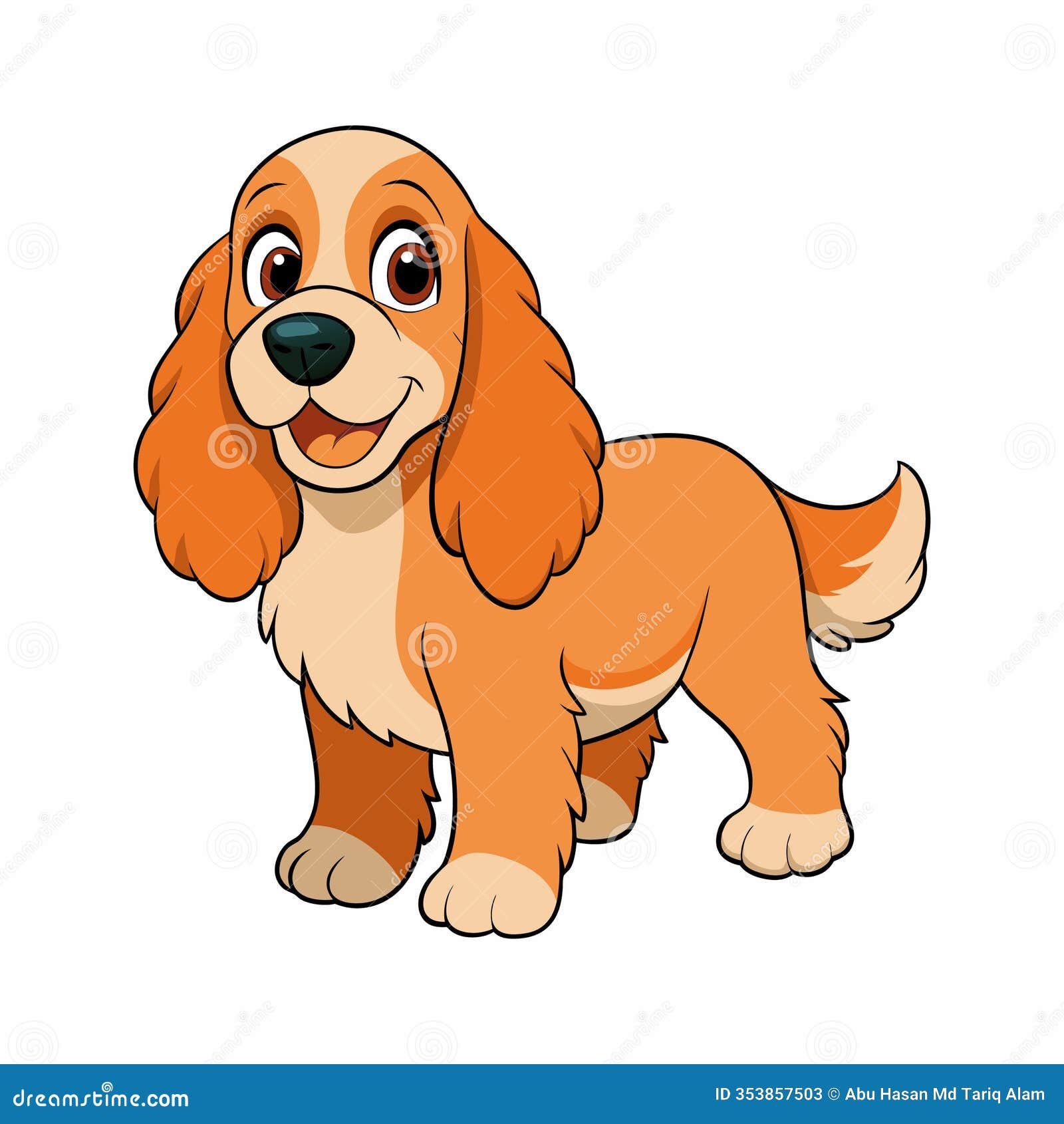 Cartoon Cocker Spaniel Purebred Dog Coloring Page | CartoonDealer.com ...