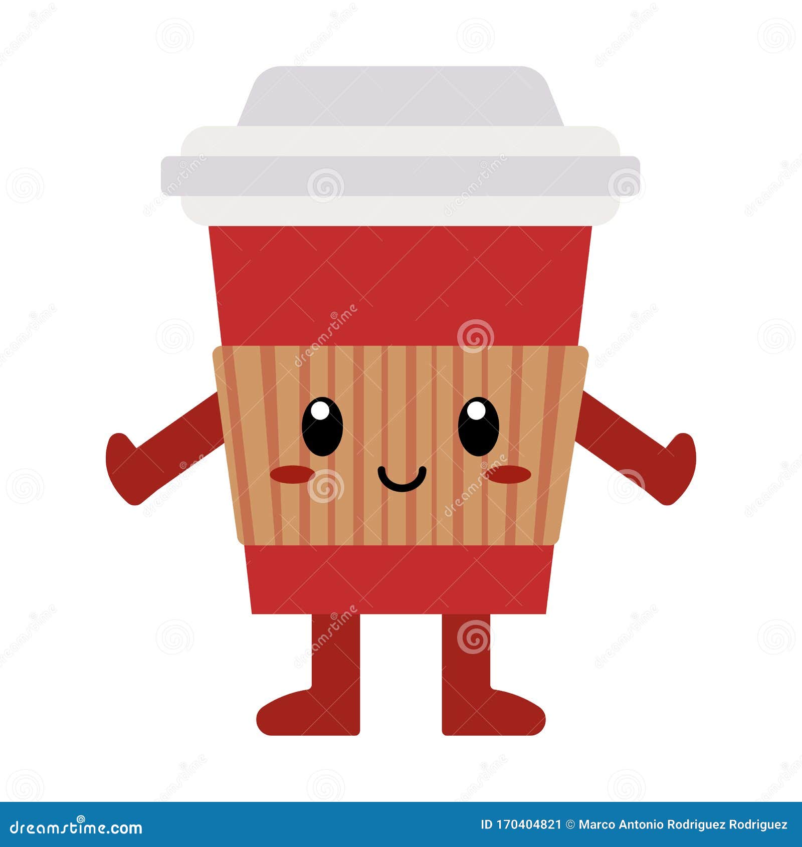 Cute Cartoon Coffee Isolated Stock Illustration - Illustration of drink ...