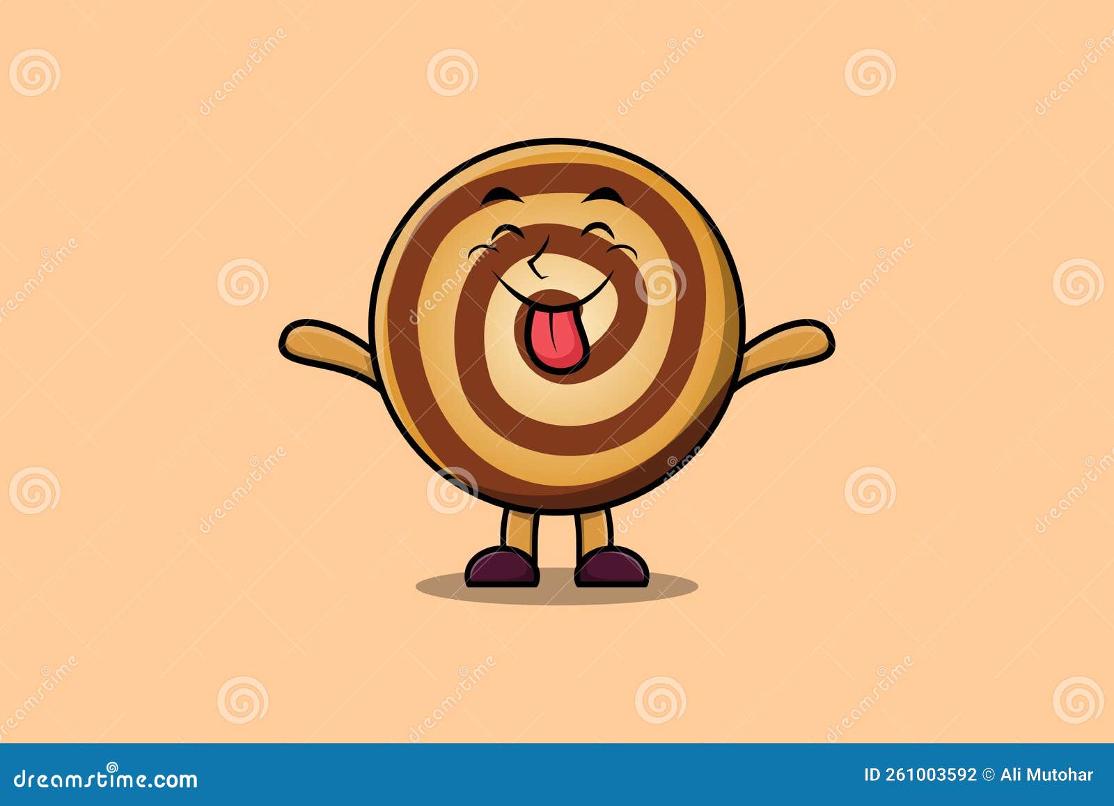Cute Cartoon Cookies with Flashy Expression Stock Vector - Illustration ...