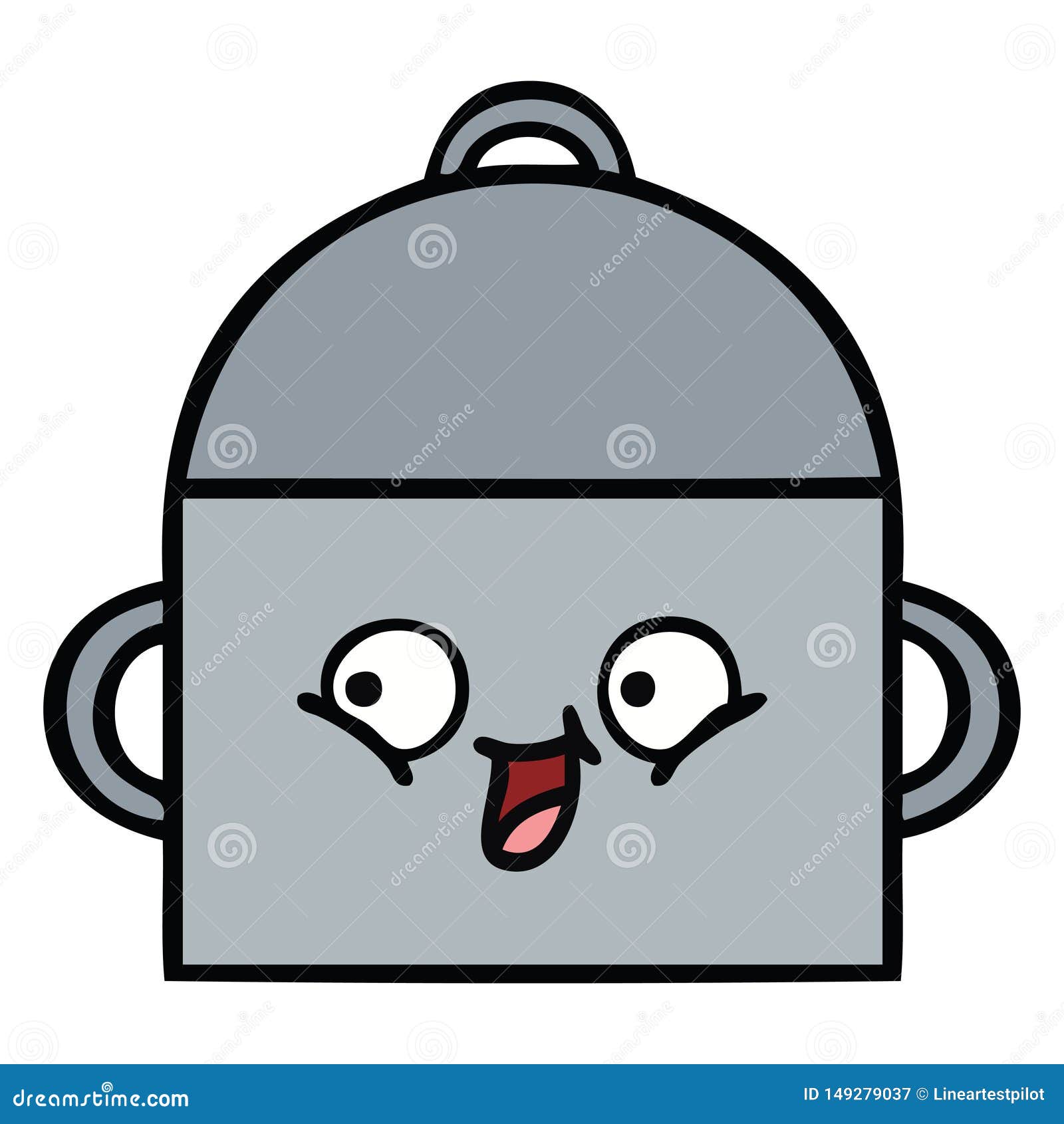 Cute cartoon cooking pot stock vector. Illustration of ruck - 149279037