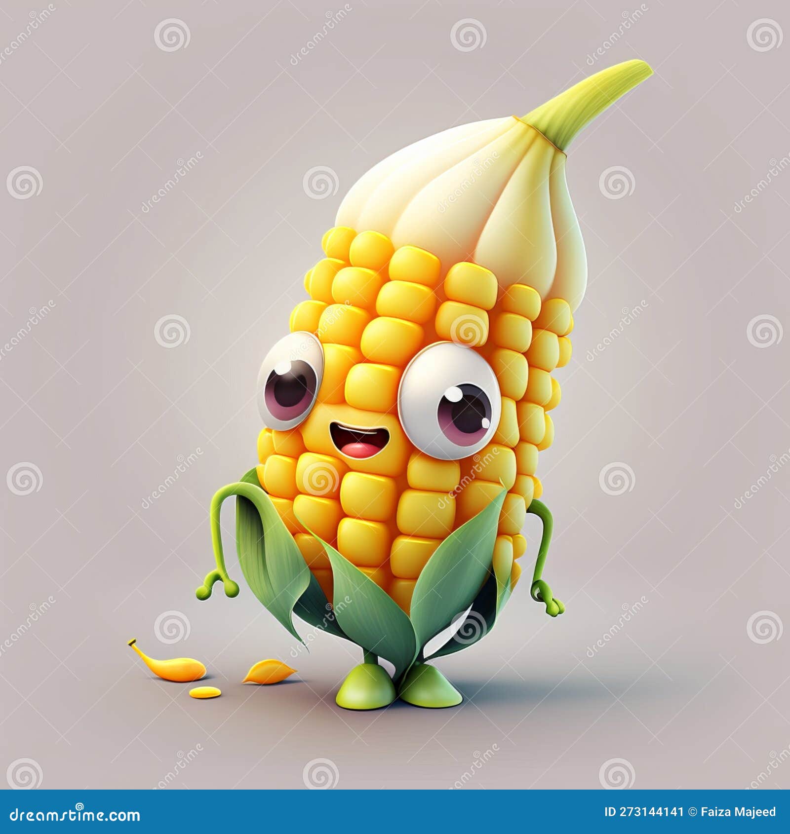 Cute Cartoon Corn Character, Generative AI Stock Illustration ...