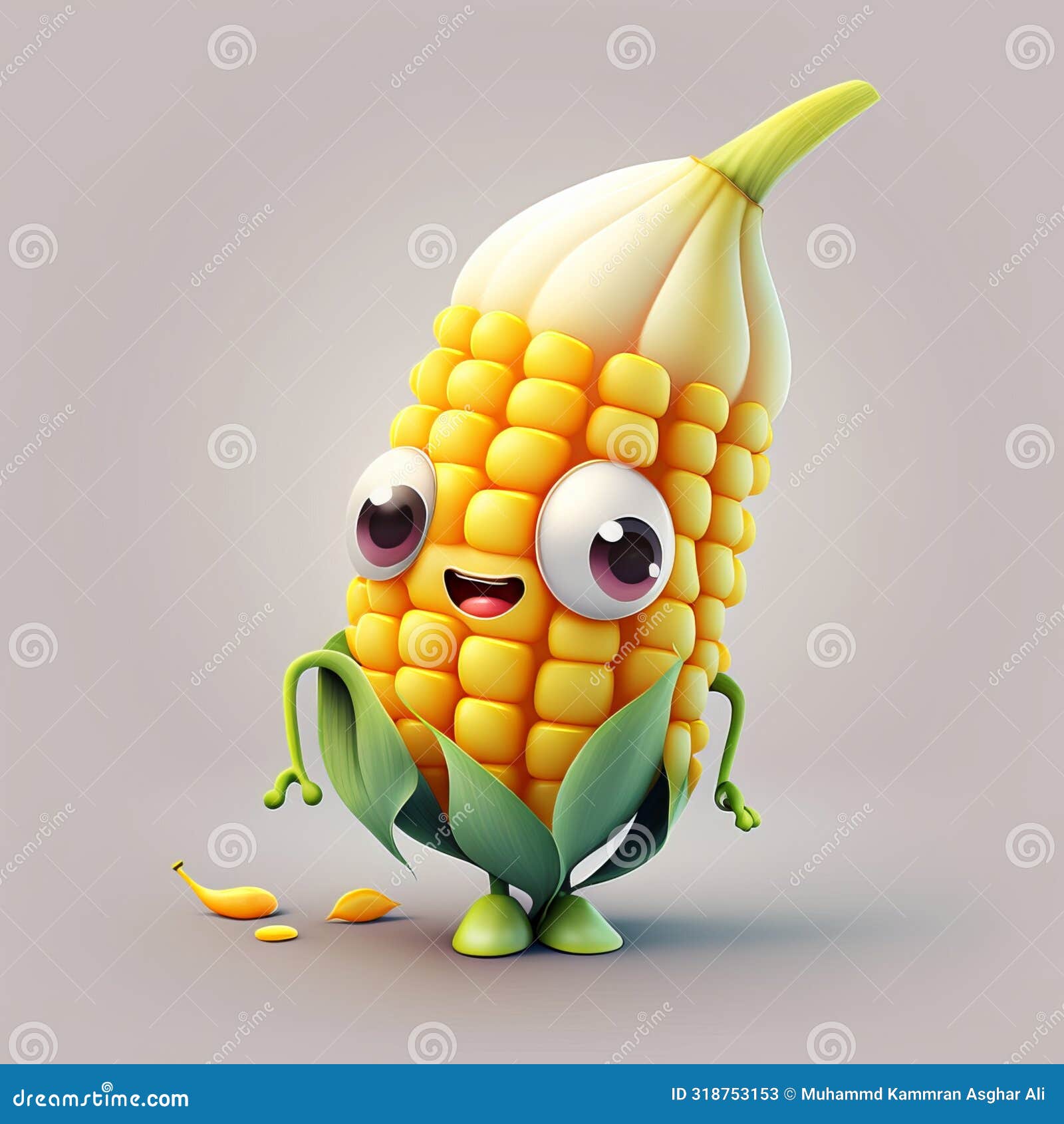 Cute Cartoon Corn Character, Generative AI Stock Illustration ...