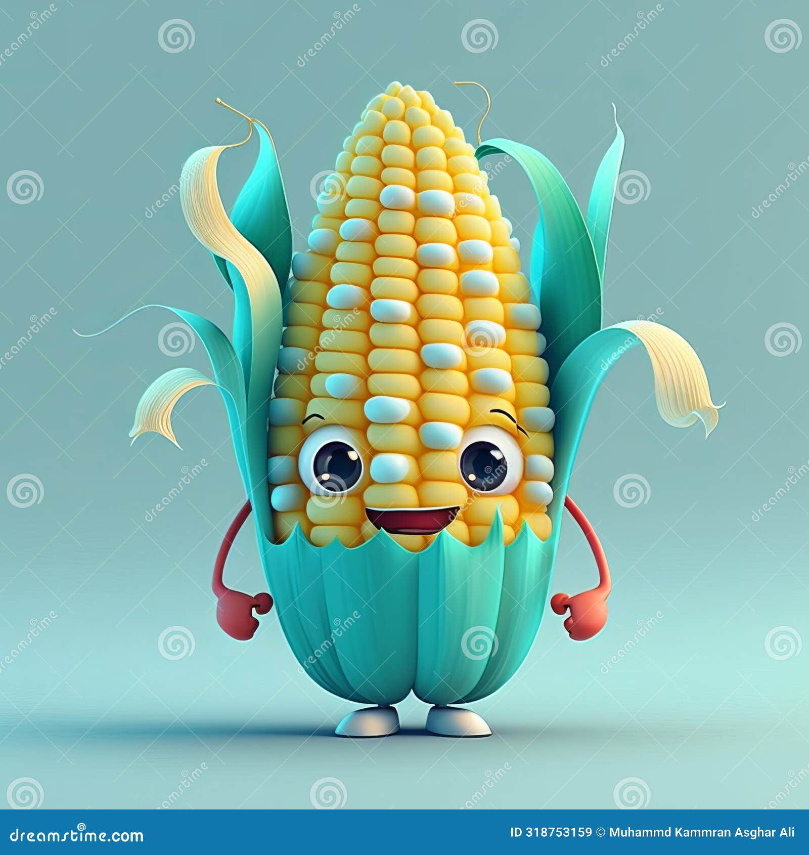 Cute Cartoon Corn Character, Generative AI Stock Illustration ...