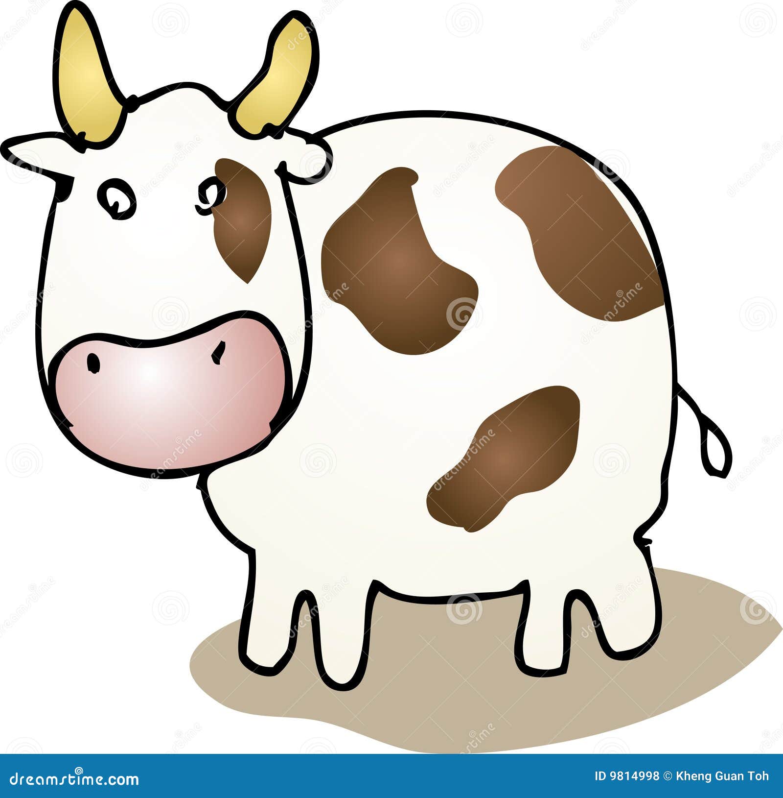 Cute cartoon cow stock vector. Illustration of illustration - 9814998