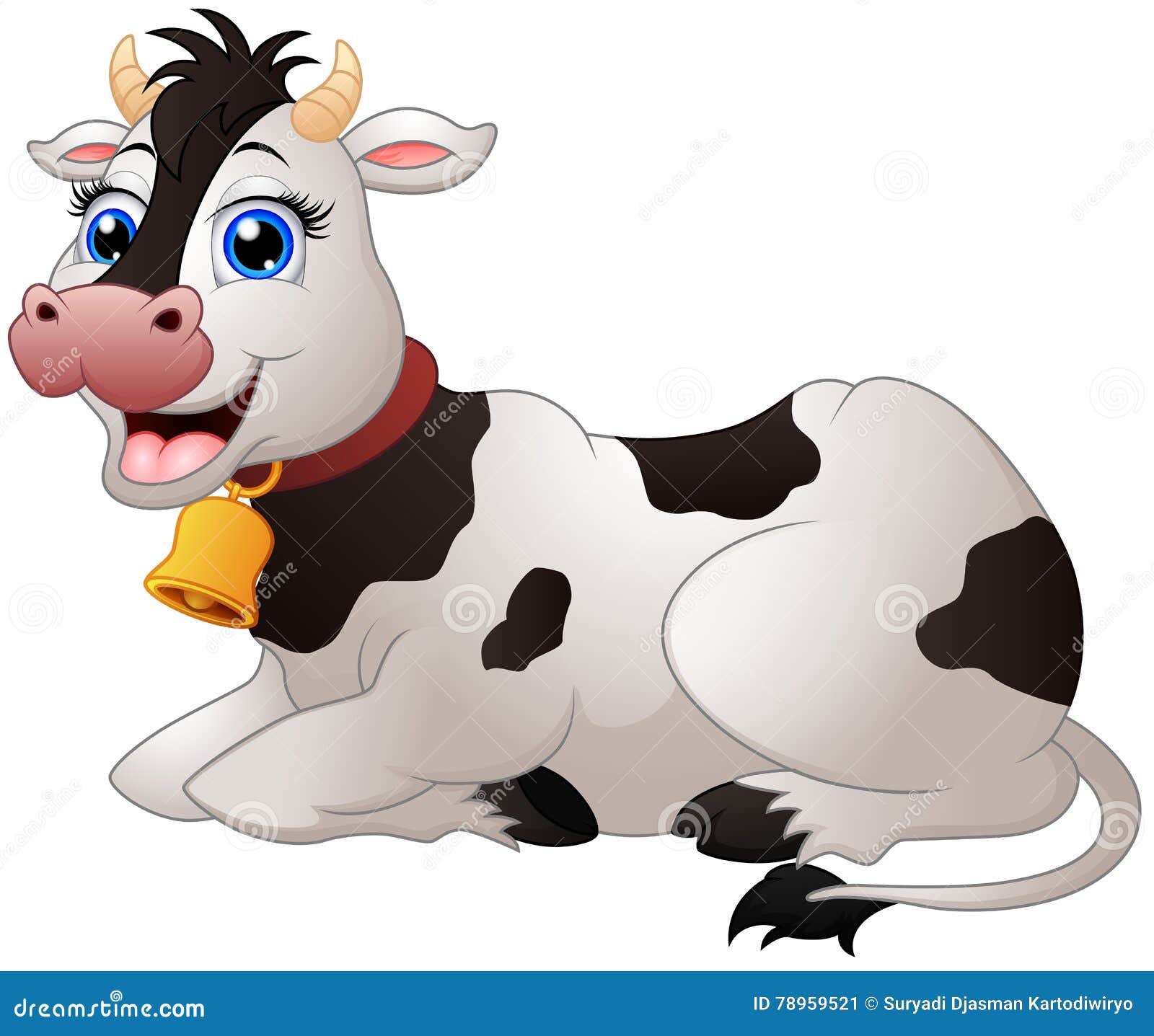 Cute cartoon cow stock vector. Illustration of natural - 78959521