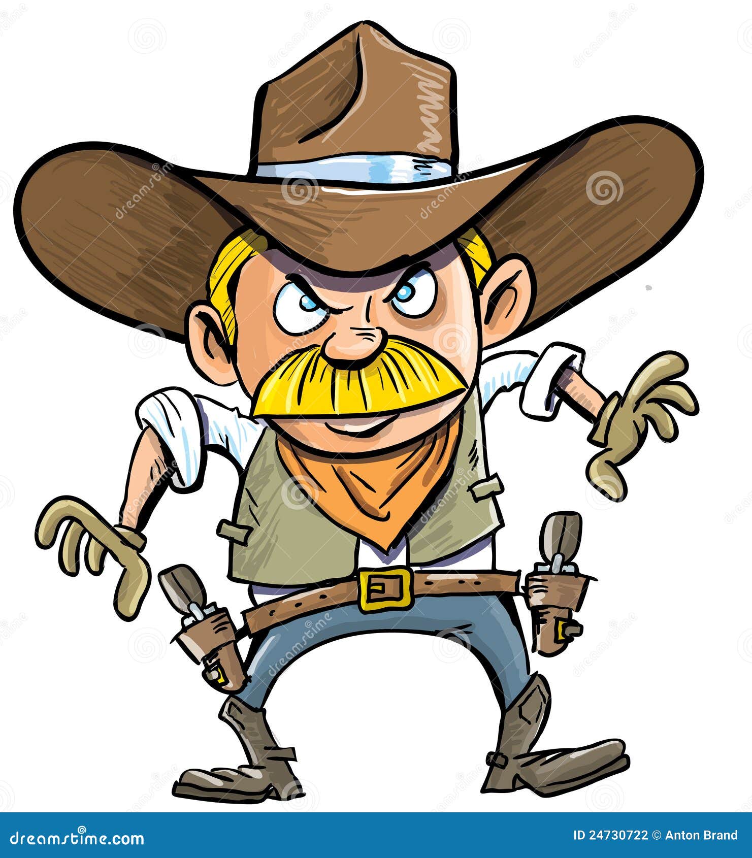 Cartoon Cowboy In A Western Old West Town | CartoonDealer.com #18790143