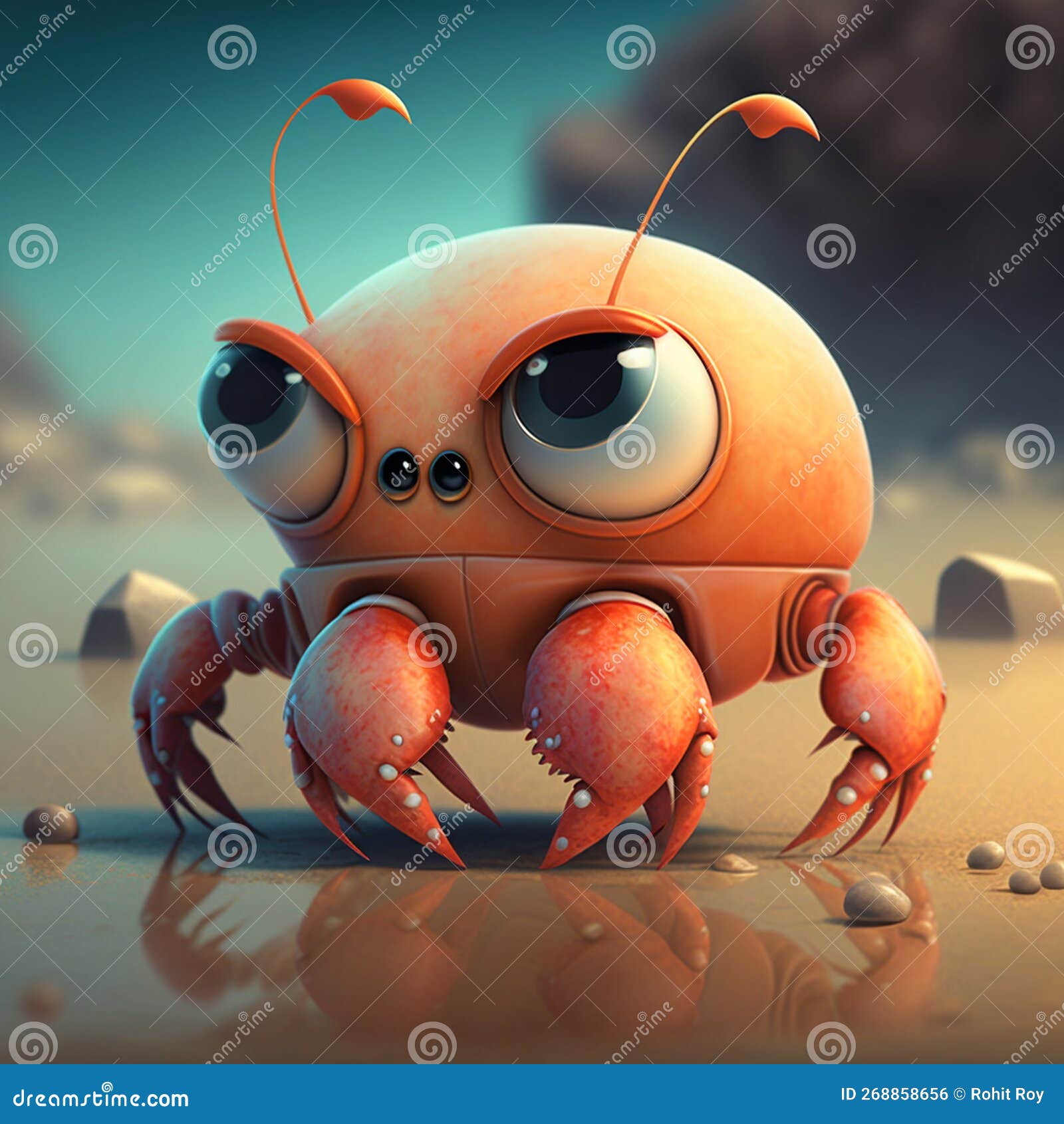 Cute Cartoon Crab Character Stock Photo - Image of seafood, generative ...