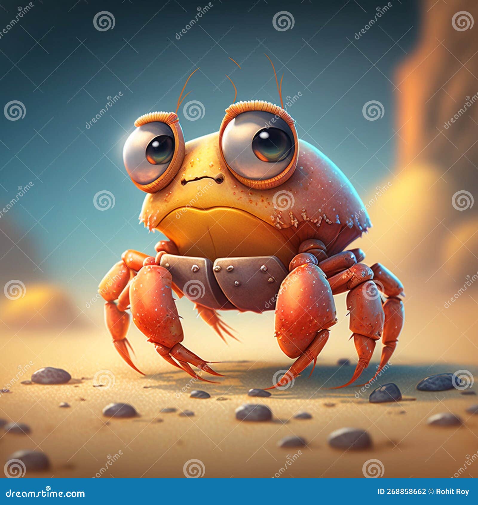 Cute Cartoon Crab Character Stock Photo - Image of crab, generative ...