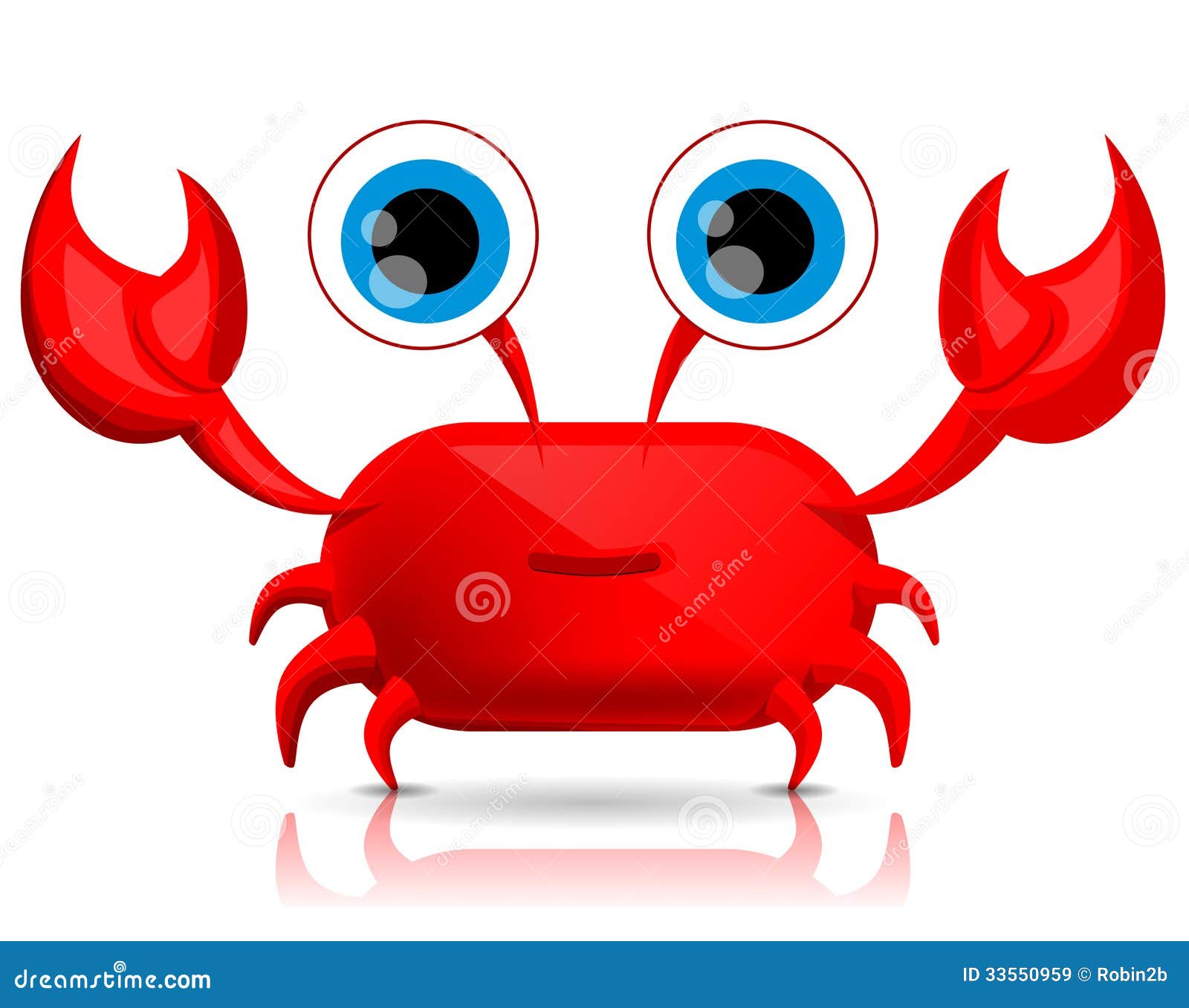 Cute cartoon crab stock vector. Illustration of vector - 33550959
