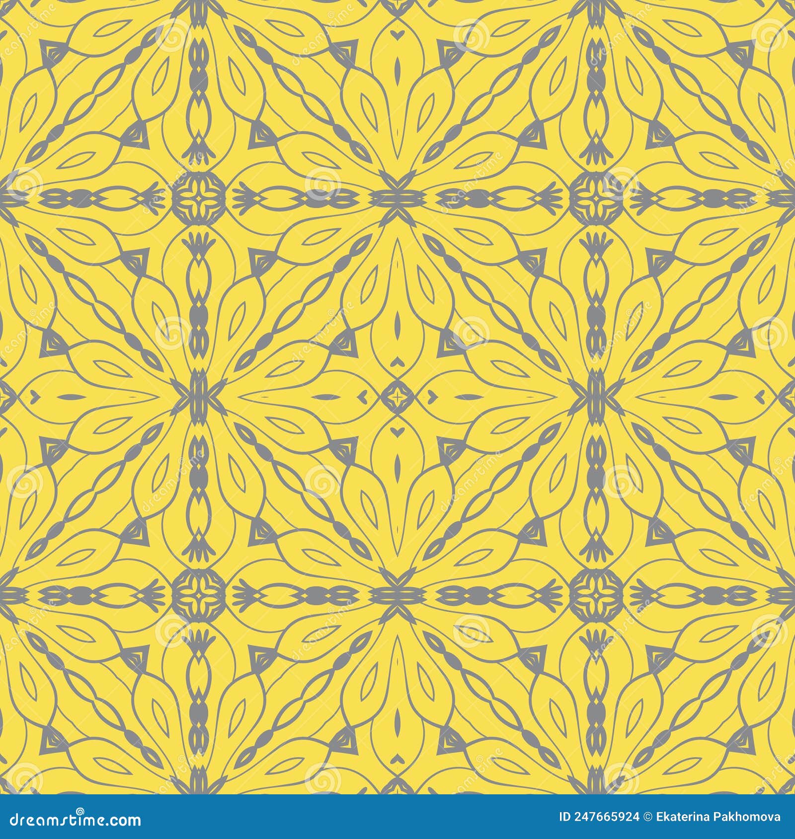 Abstract Colorful Doodle Geometric Flower Seamless Pattern ...