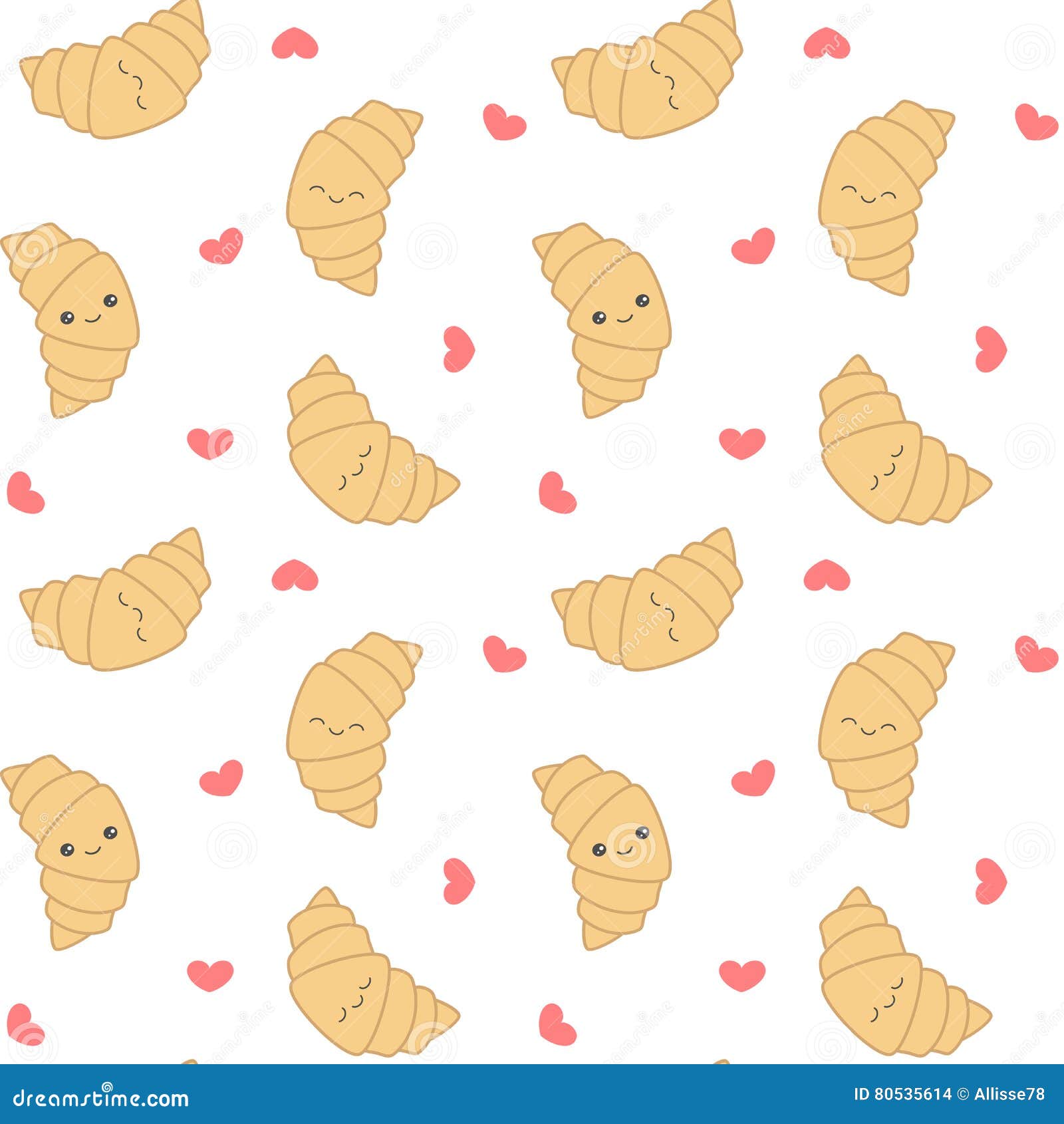 Cartoon Croissant Drawing Vector Illustration | CartoonDealer.com ...