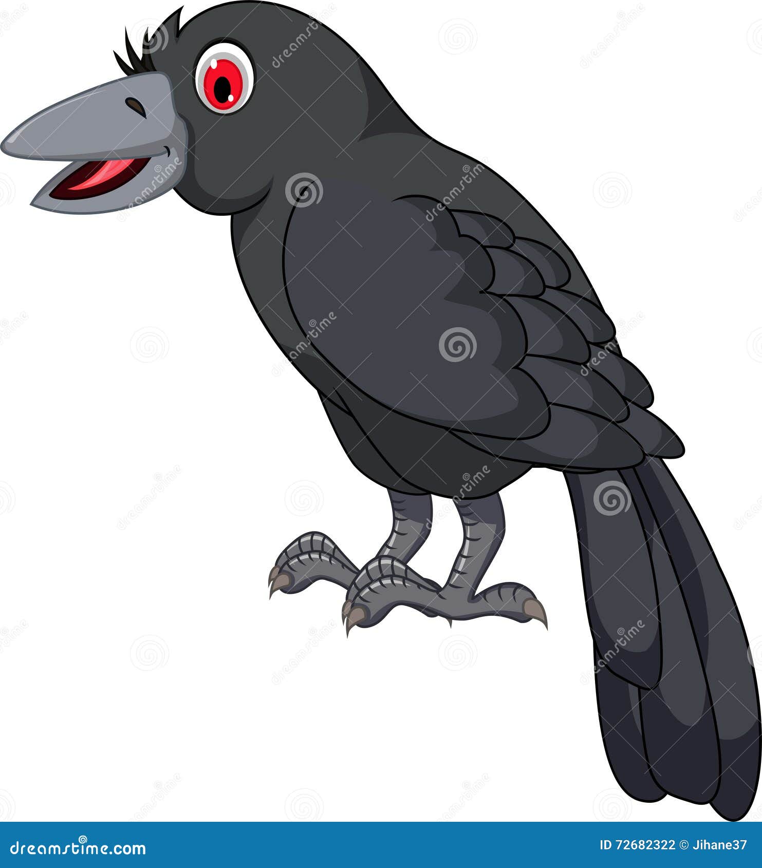 Cute cartoon crow stock illustration. Illustration of shinny - 72682322