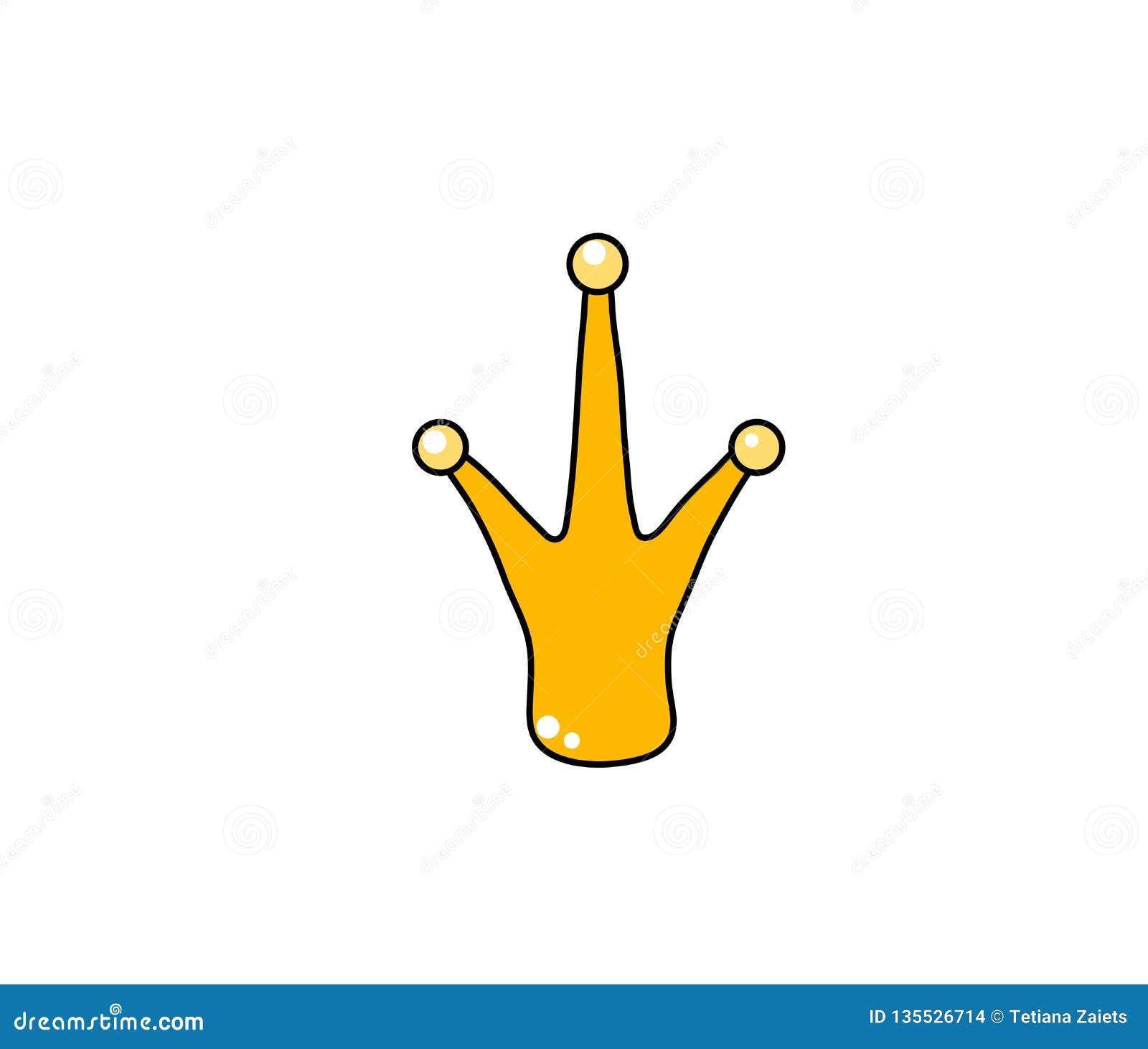 Cute Cartoon Crown Vector On A White Background. Cool Comic Patch ...