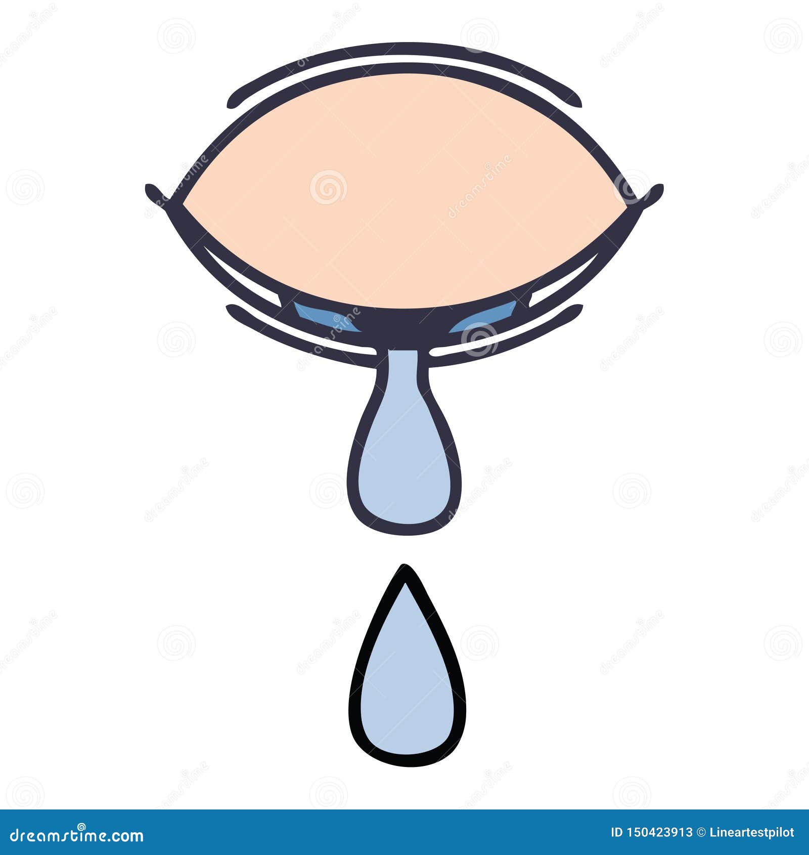 Cute Cartoon of a Crying Eye Stock Vector - Illustration of vector ...