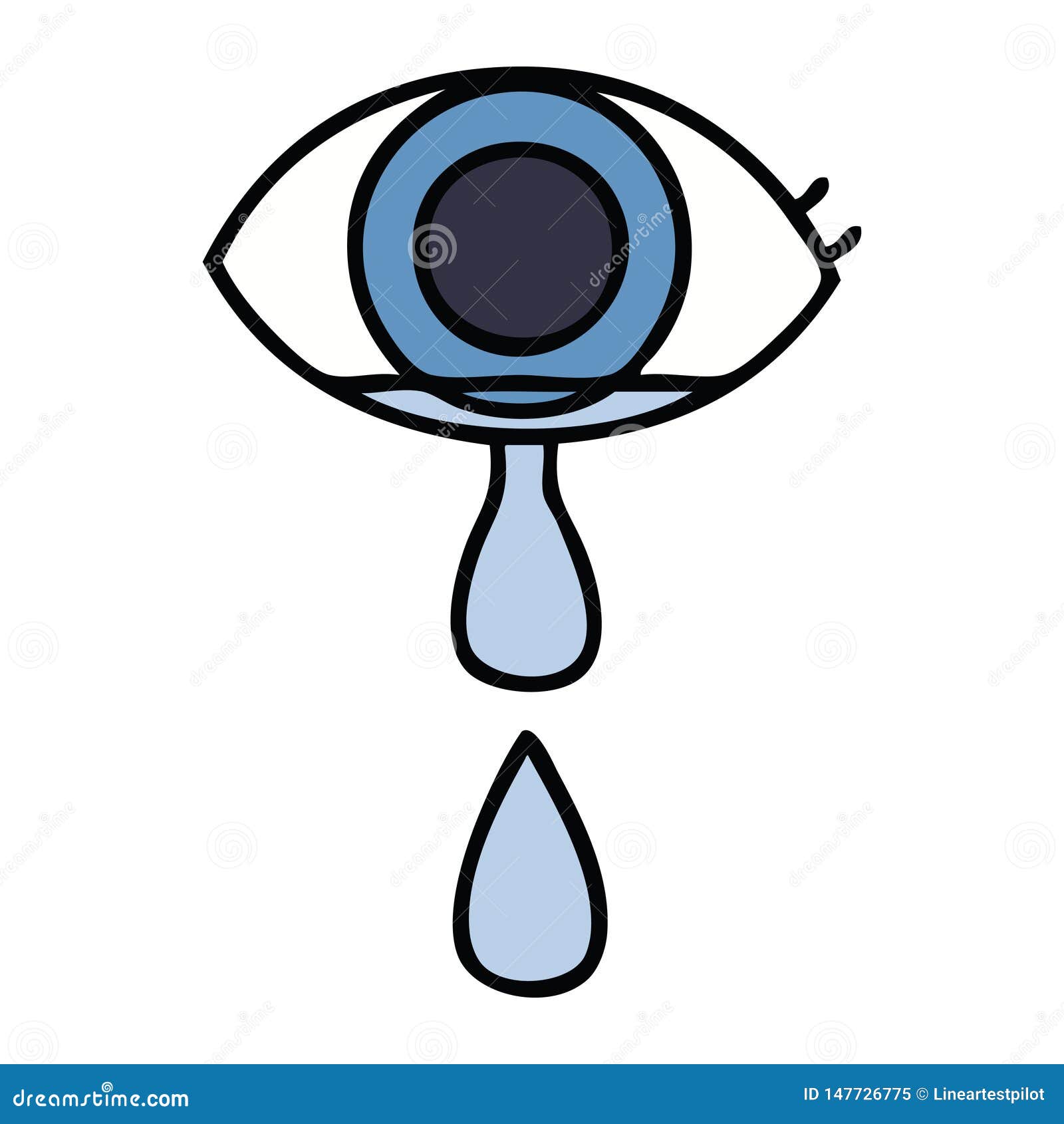 Cute cartoon crying eye stock vector. Illustration of magical - 147726775