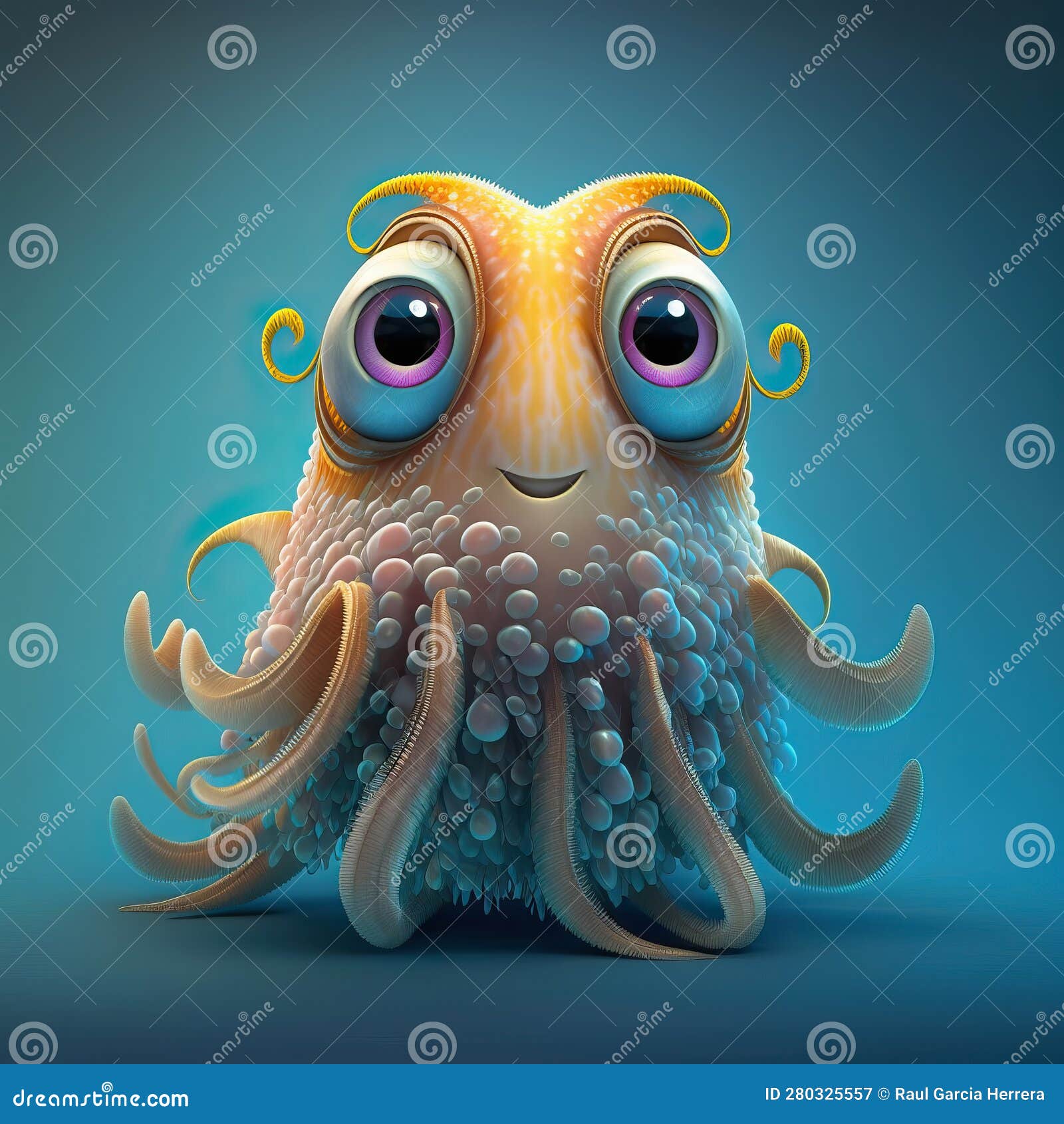 Cartoon Cuttlefish Vector Illustration | CartoonDealer.com #743668