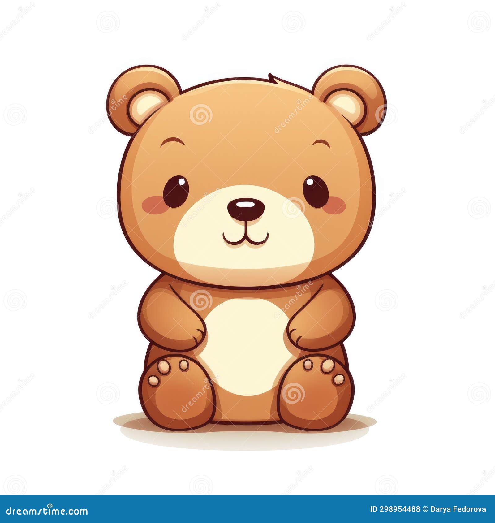Cute Cartoon 3d Character Bear on White Background Stock Illustration ...