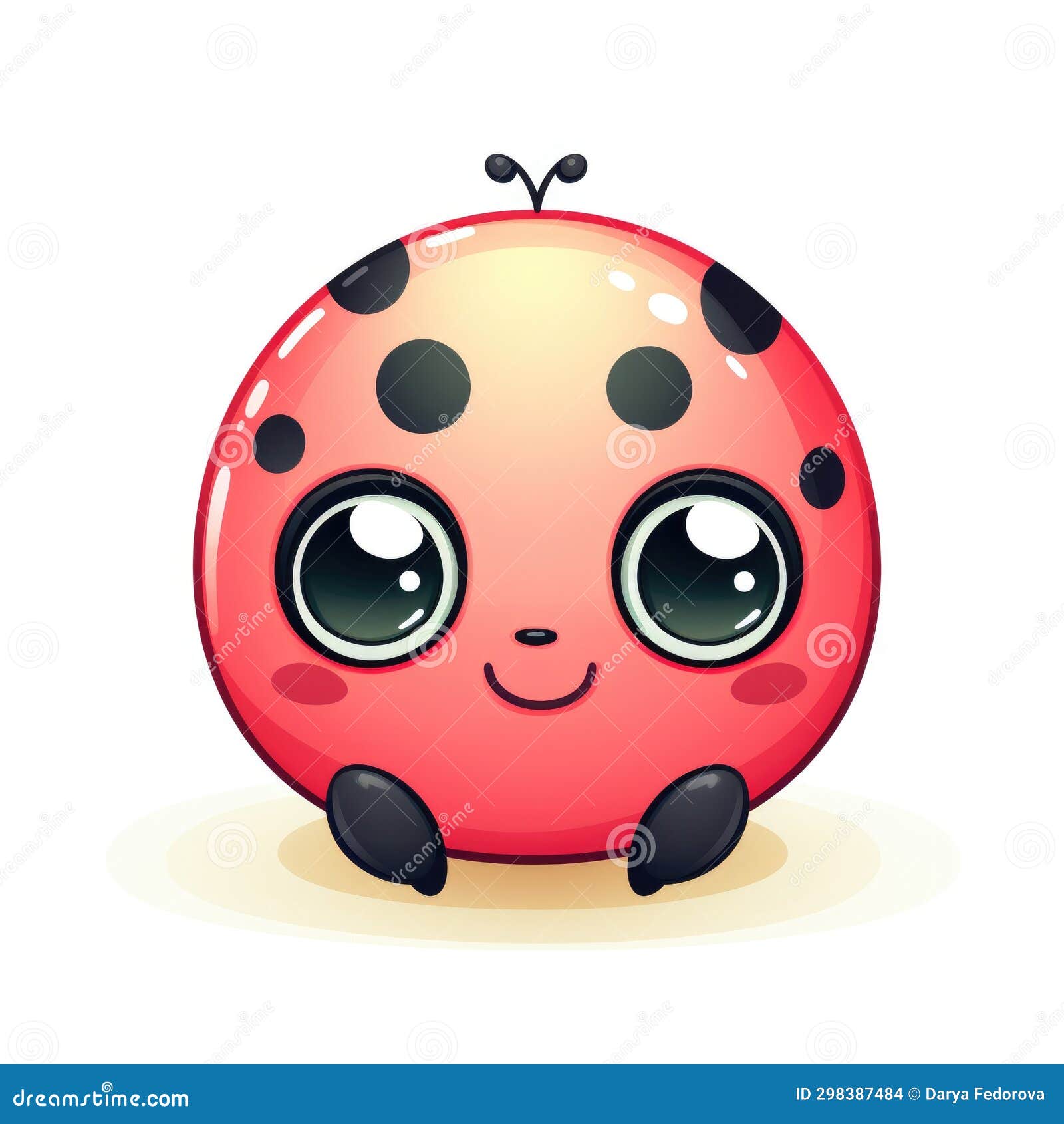 Cute Cartoon 3d Character Ladybug on White Background Stock ...