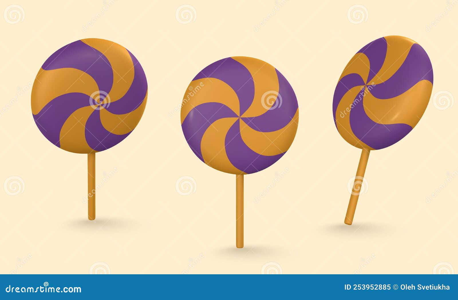 Cute Cartoon 3d Halloween Candy. Halloween Concept Stock Vector ...