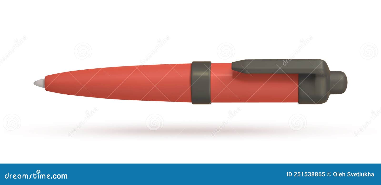 Cute Cartoon 3d Pen. Simple 3d Ballpoint Mechanical Pen Stock Vector ...