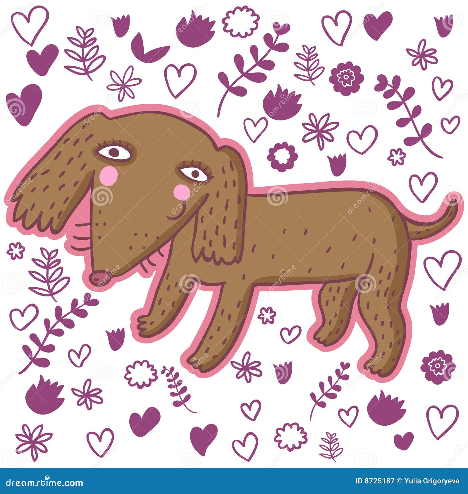 Cute cartoon dachshund stock vector. Illustration of long - 8725187